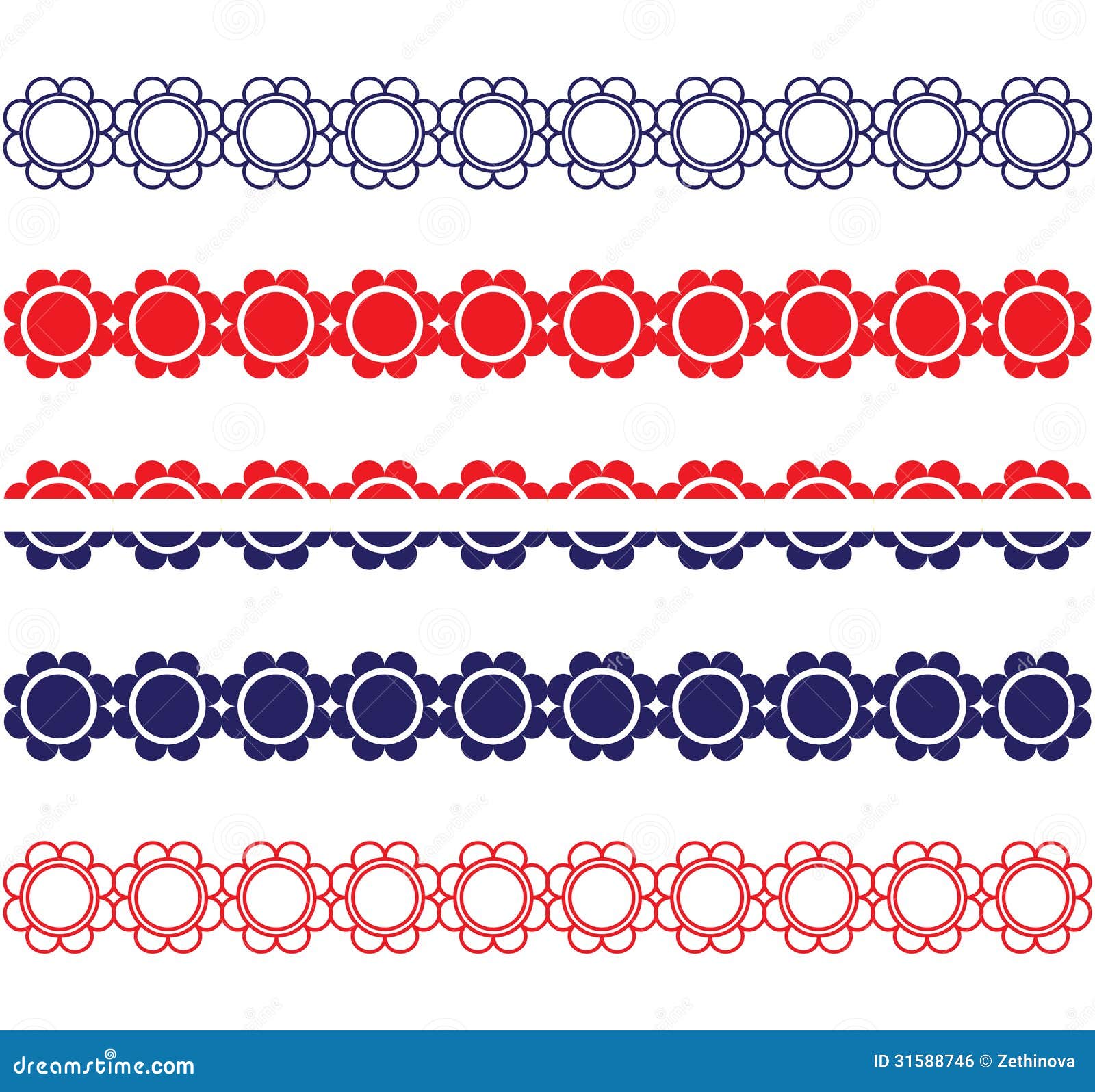 Patriotic Flower Borders stock vector. Illustration of national - 31588746