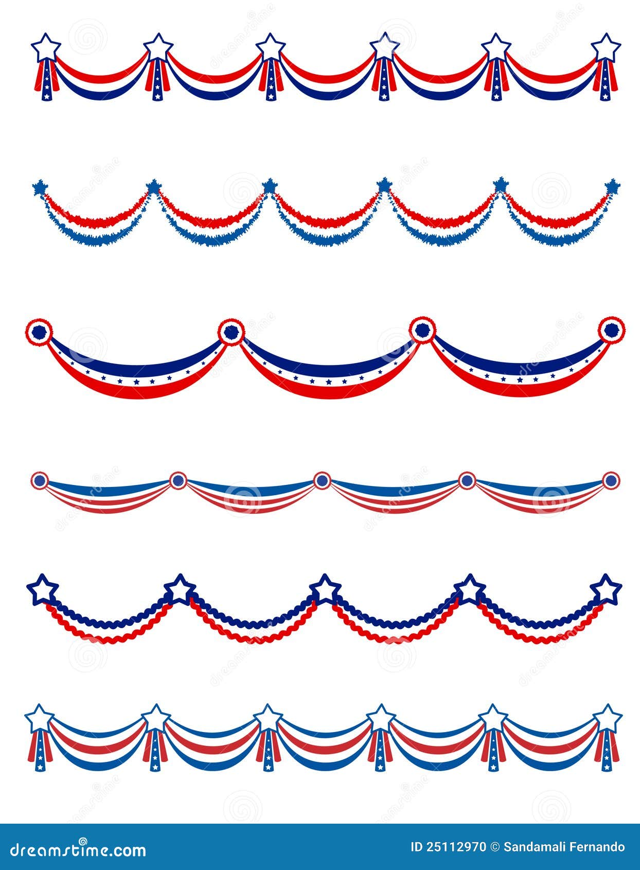 Patriotic Garland Border Vector Illustration | CartoonDealer.com #25112920