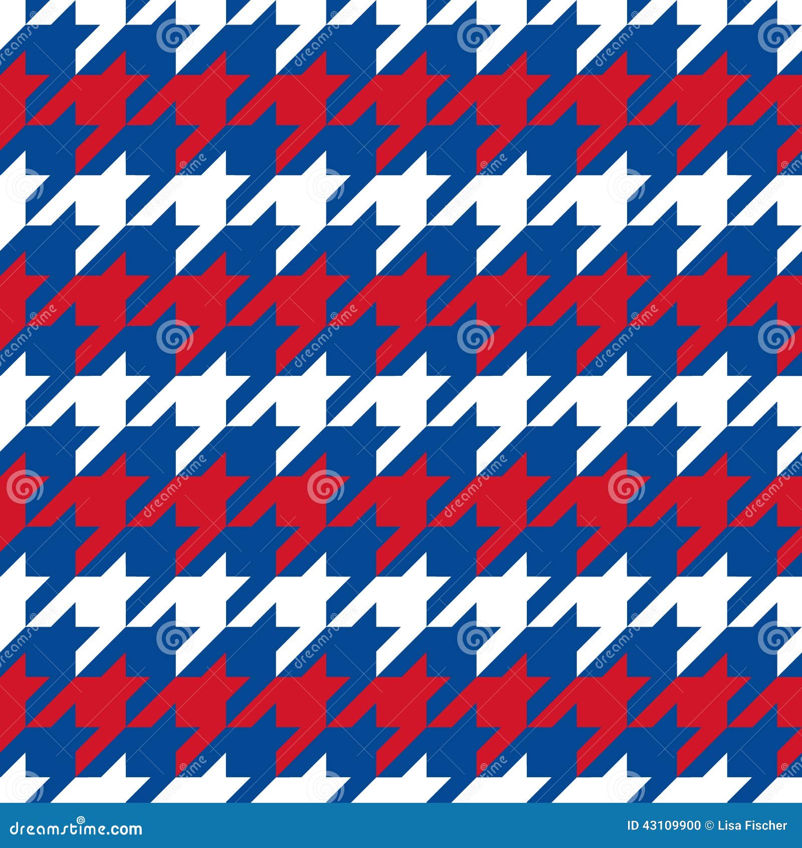 Patriotic Houndstooth 1 stock vector. Illustration of blue - 43109900