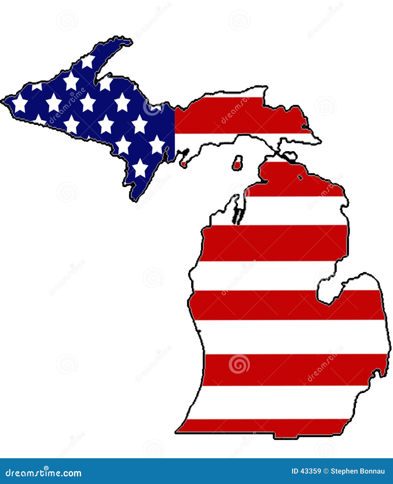 Patriotic Michigan stock illustration. Illustration of glory - 43359