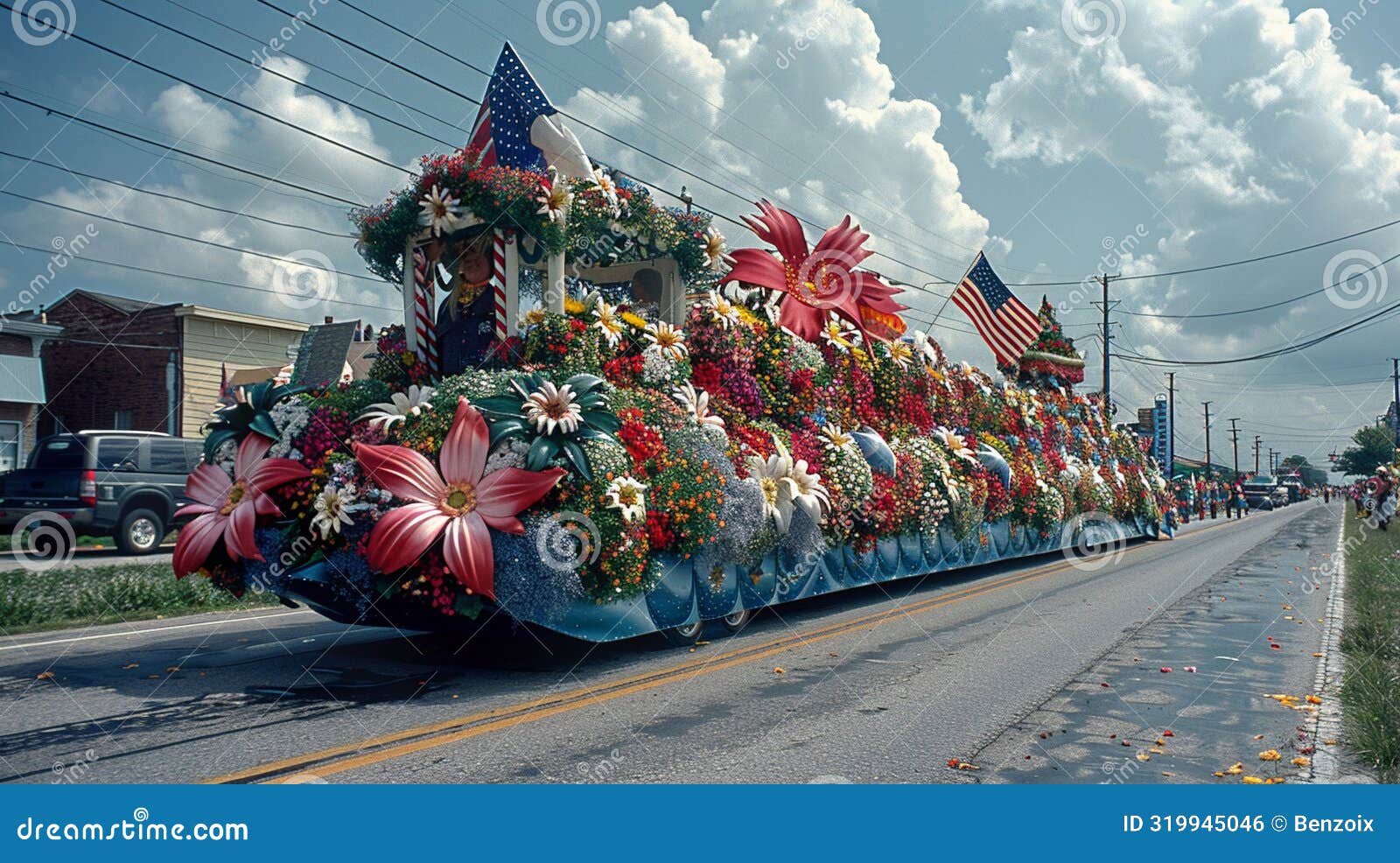 A Patriotic Parade Float Wide Shot Stock Photo - Image of angle, visual ...