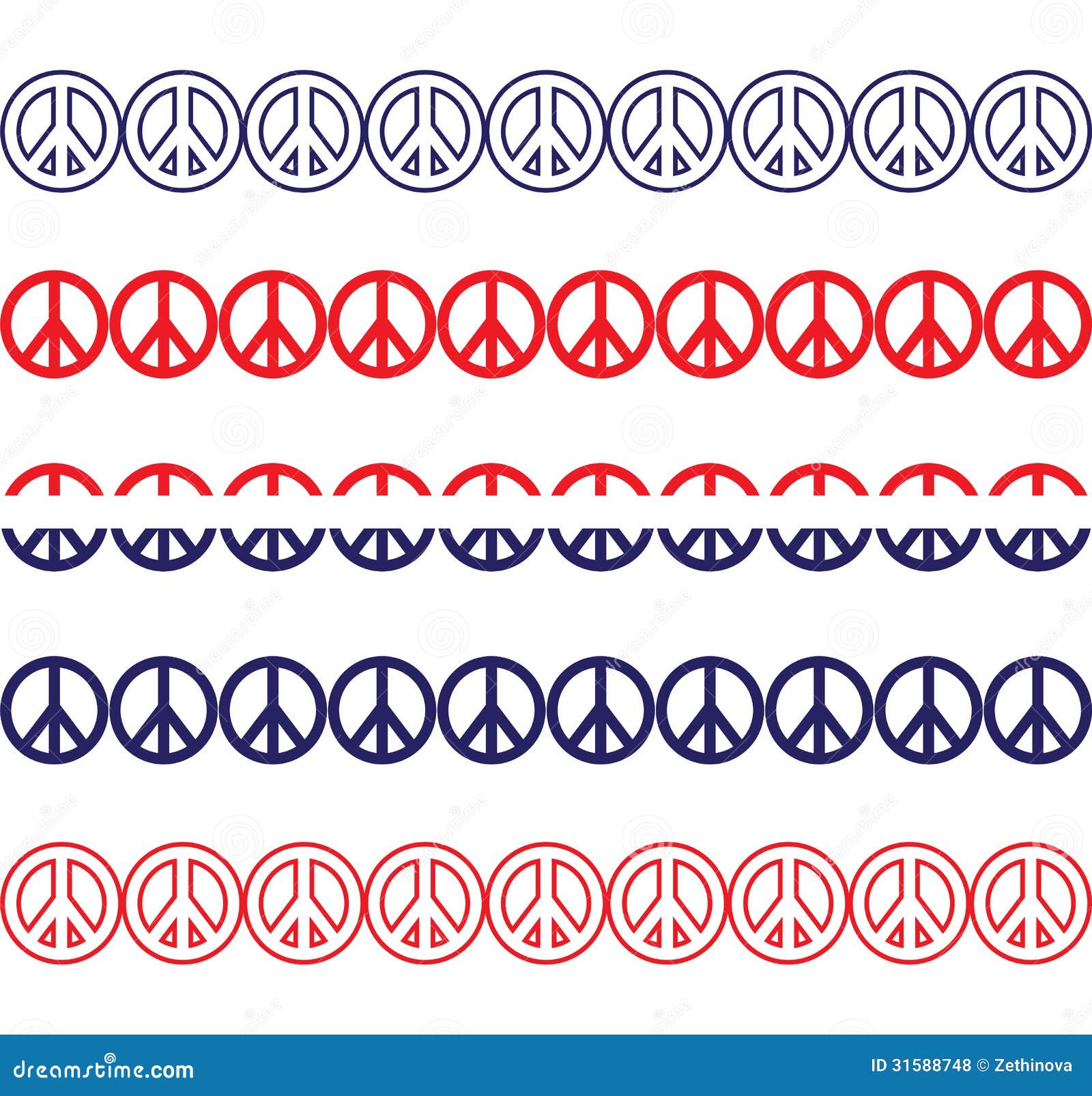 Patriotic Peace Sign Borders Stock Vector - Illustration of fourth ...