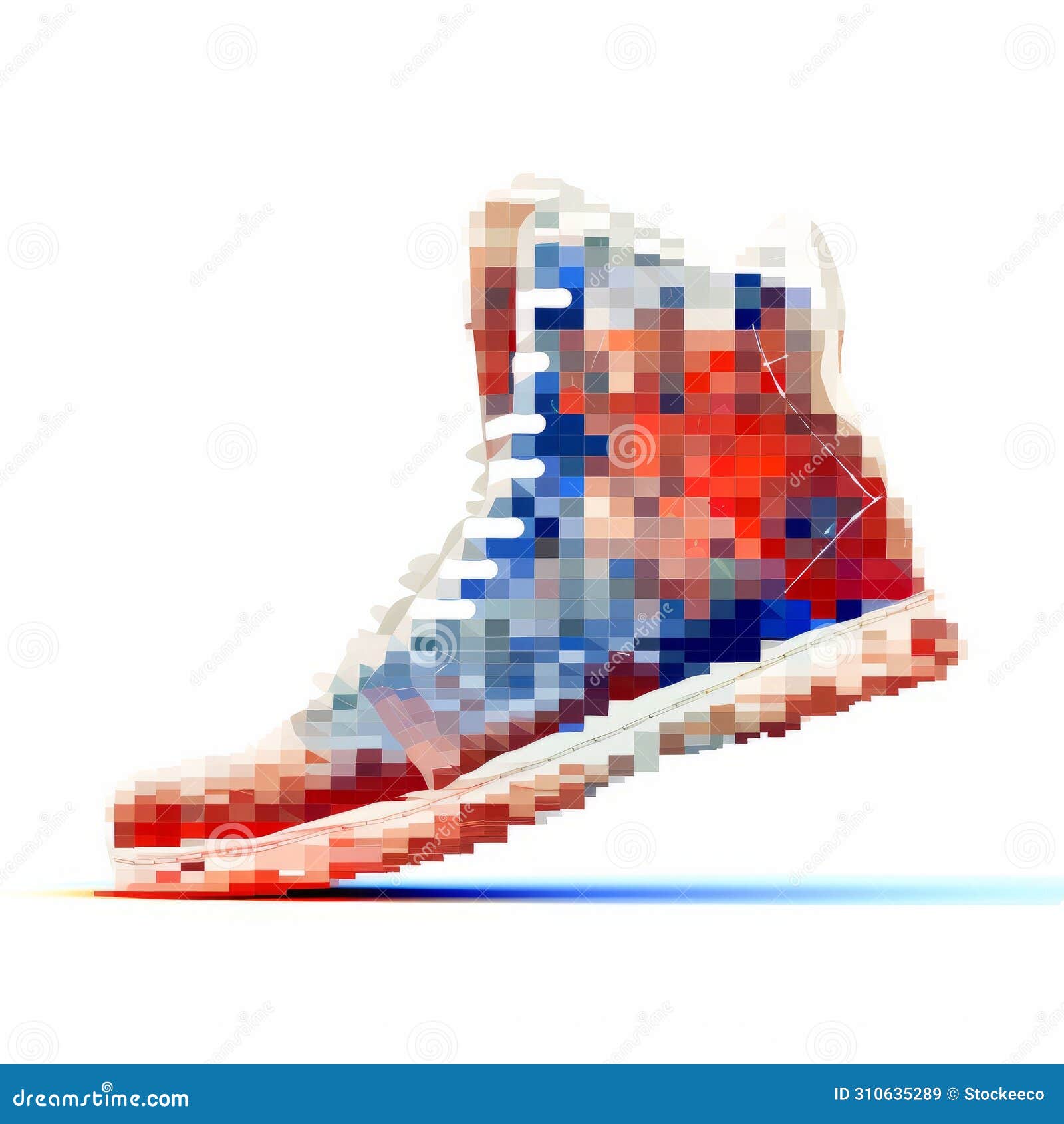 Pixelart Sneakers of the Usa in Explosive Abstract Style Stock ...