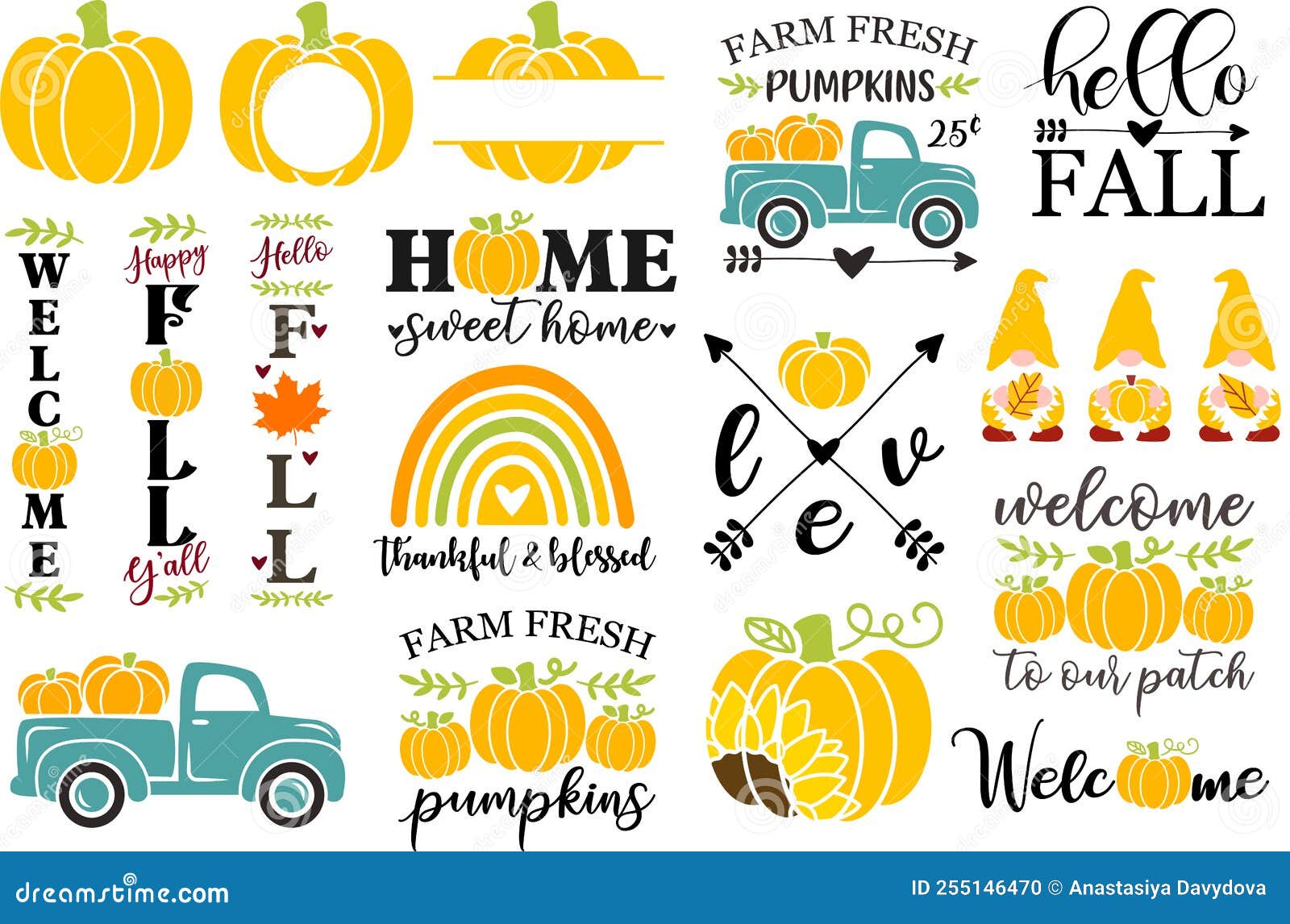 Fall Svg Bundle. Pumpkins Truck Svg. Autumn Gnomes Svg Cut File ...