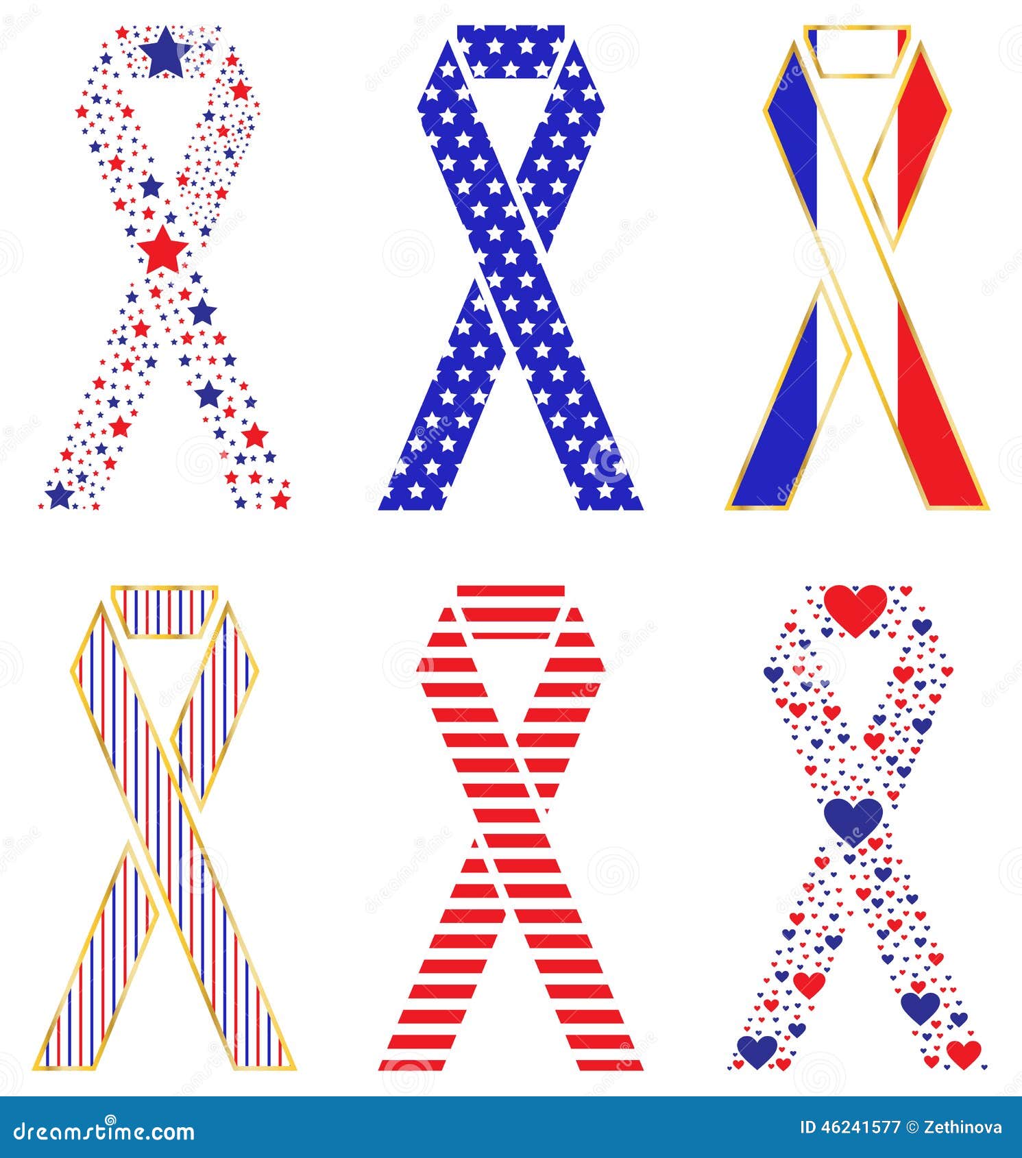 Patriotic Ribbons stock illustration. Illustration of collection - 46241577