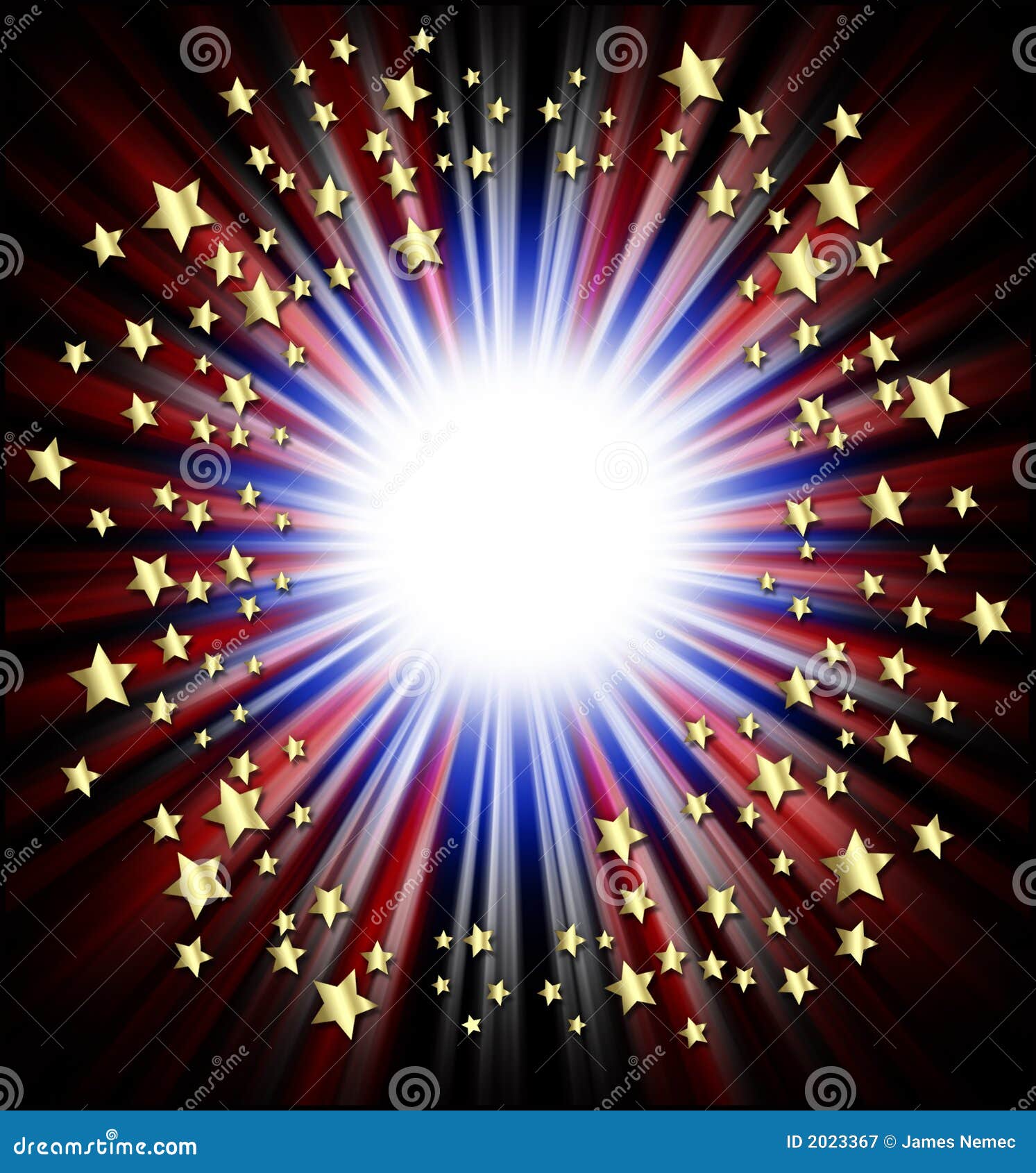 Patriotic Shooting Stars Frame Stock Illustration - Illustration of ...