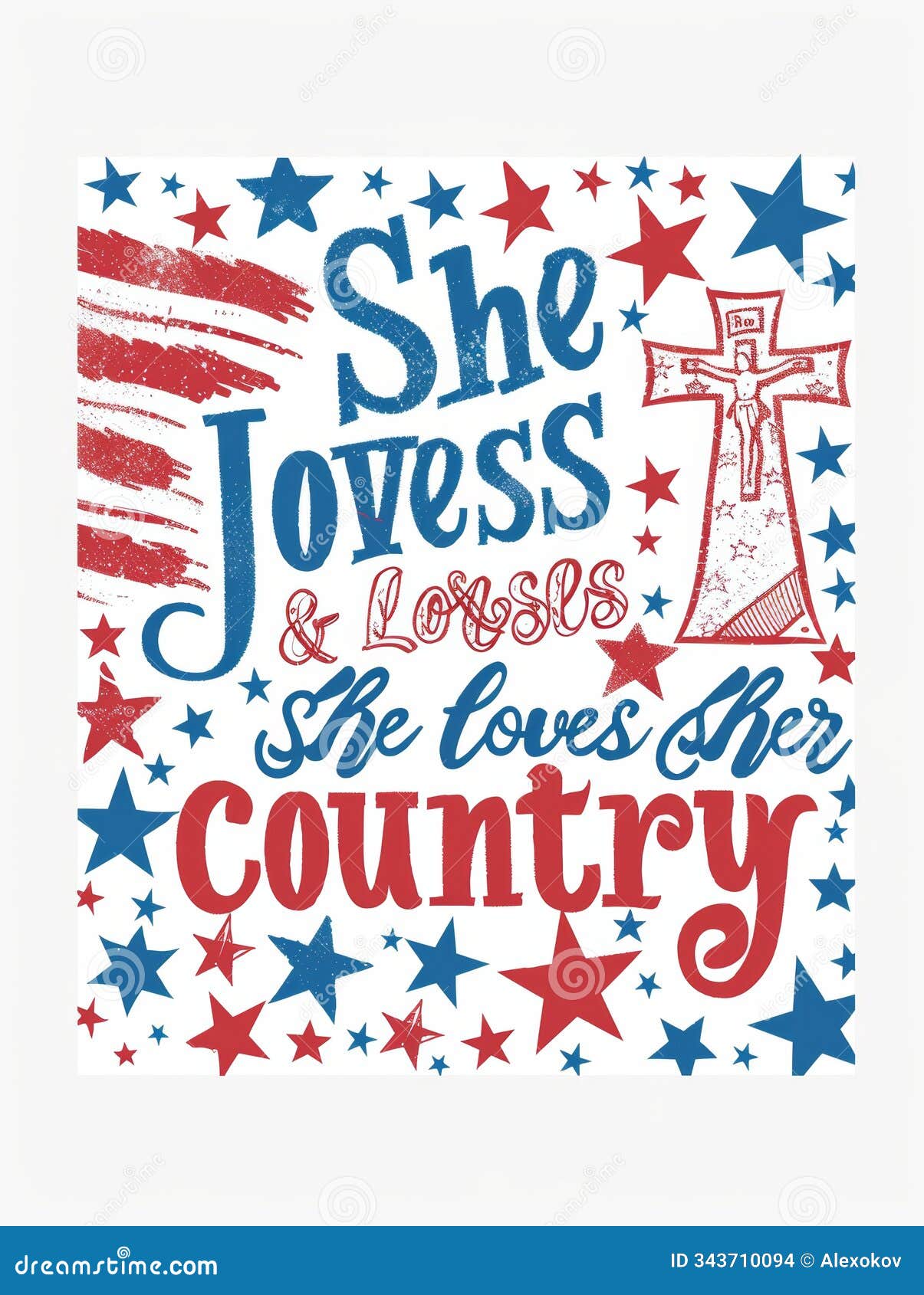 Patriotic Typography Elements for Independence Day Generative AI Stock ...