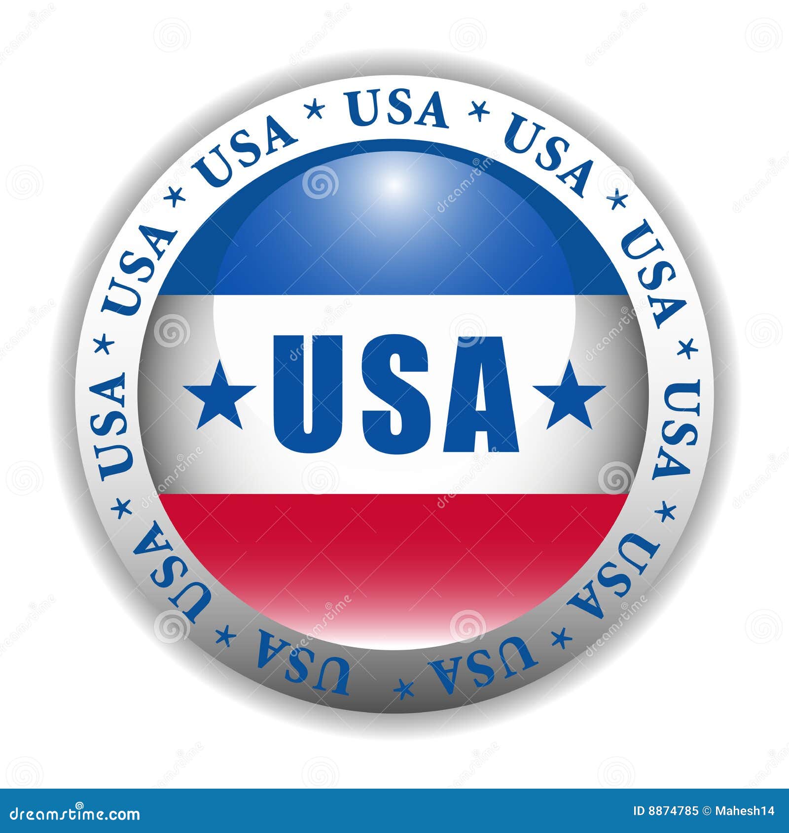 Patriotic USA Button stock vector. Illustration of pride - 8874785