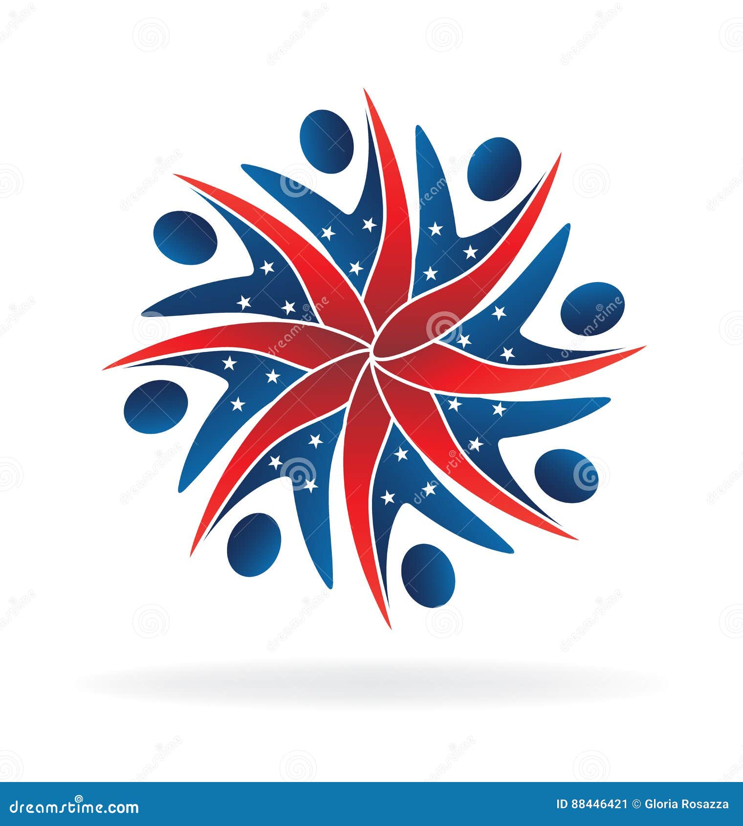 Patriotic USA Teamwork Logo Stock Vector - Illustration of company ...