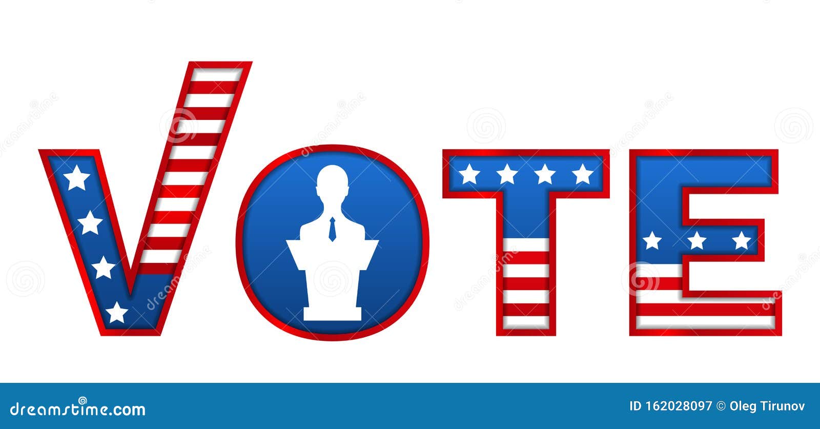 Patriotic 2020 Voting Poster, Vote Template Banner on White Stock ...