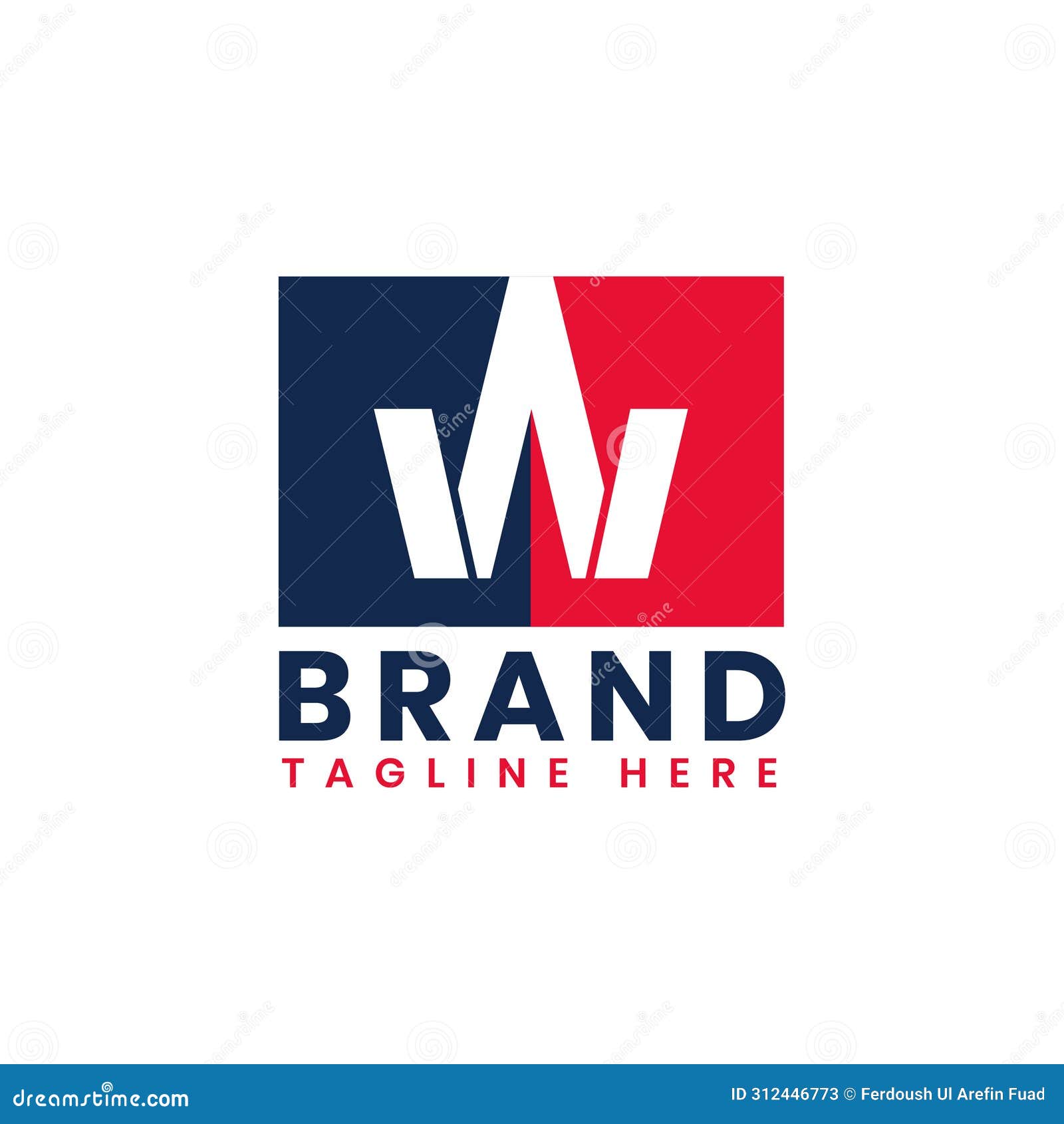 Patriotic W Logo Design, Alphabet W American Logo Template Stock Vector ...