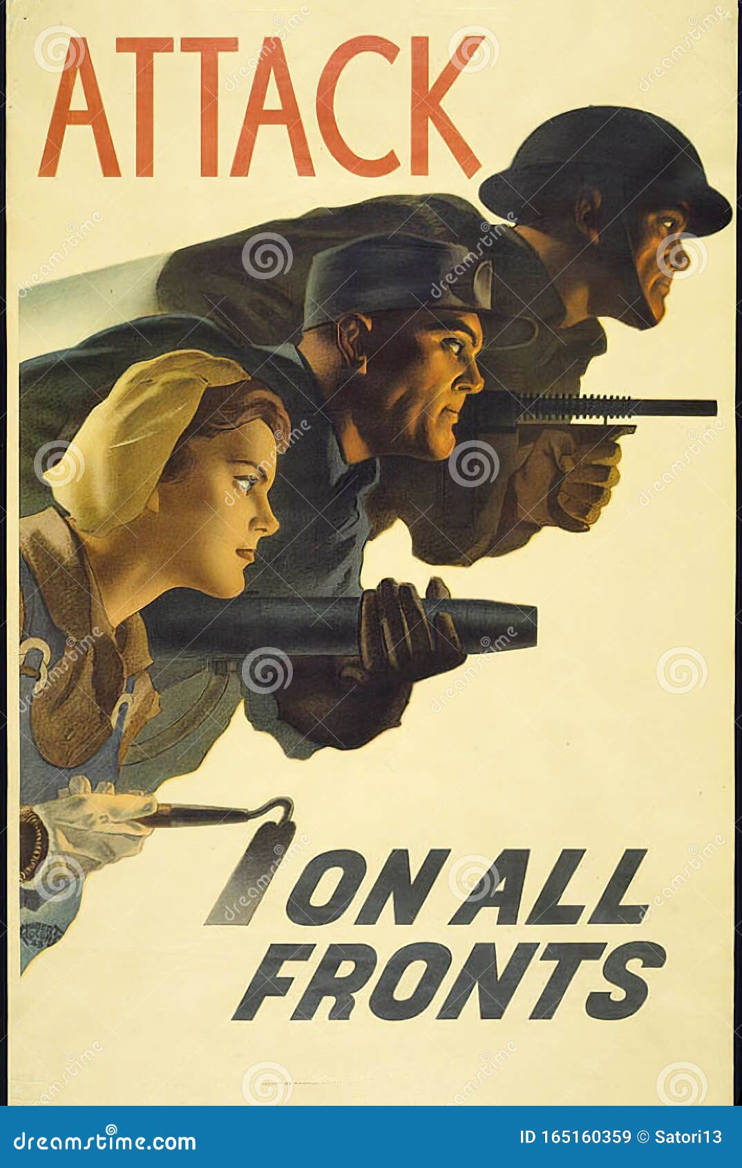Patriotic Wartime Poster In Big Resolution - Propaganda Editorial Photo ...