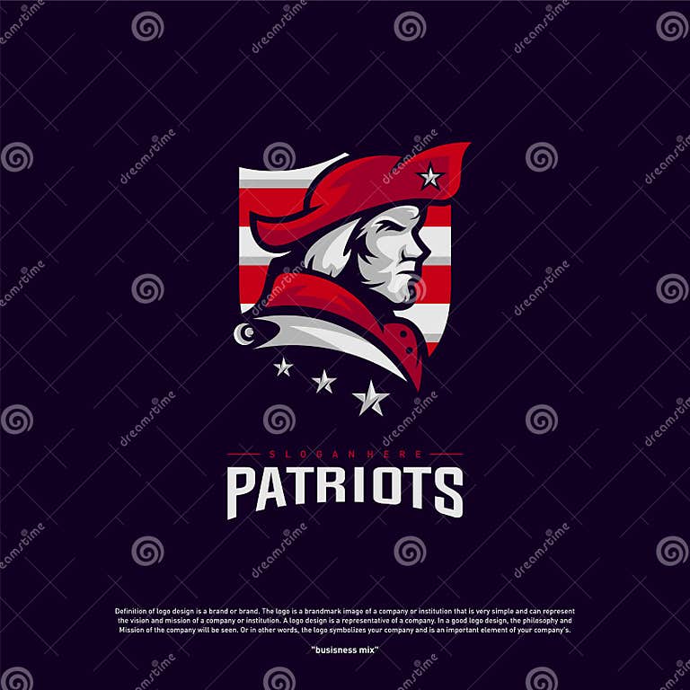 Patriots Logo Design Vector. Head Patriots Logo Design Template Stock ...