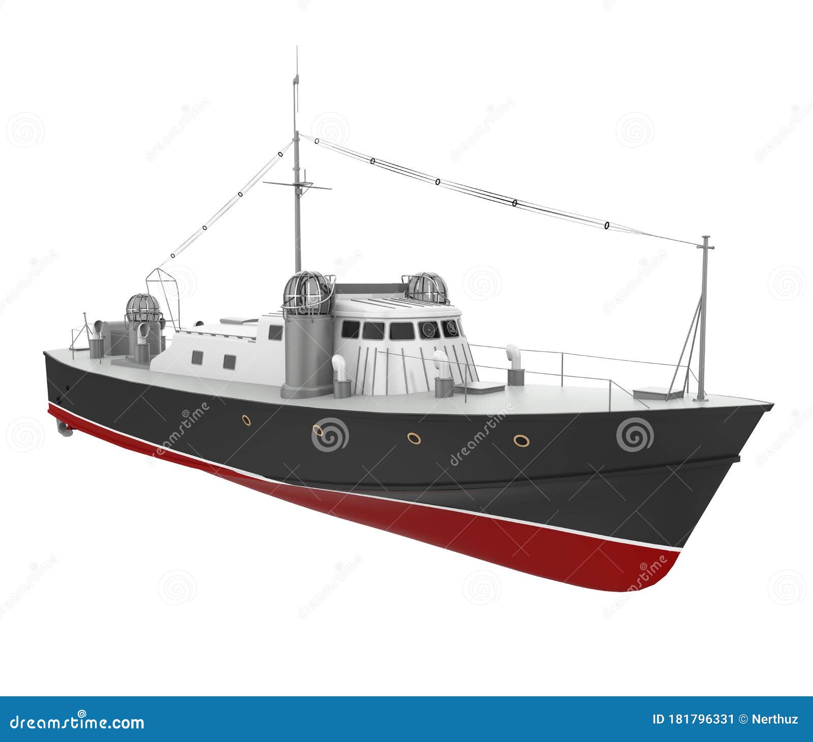 Patrol Boat Silhouette, Naval Vessel Ship Vector Illustration ...