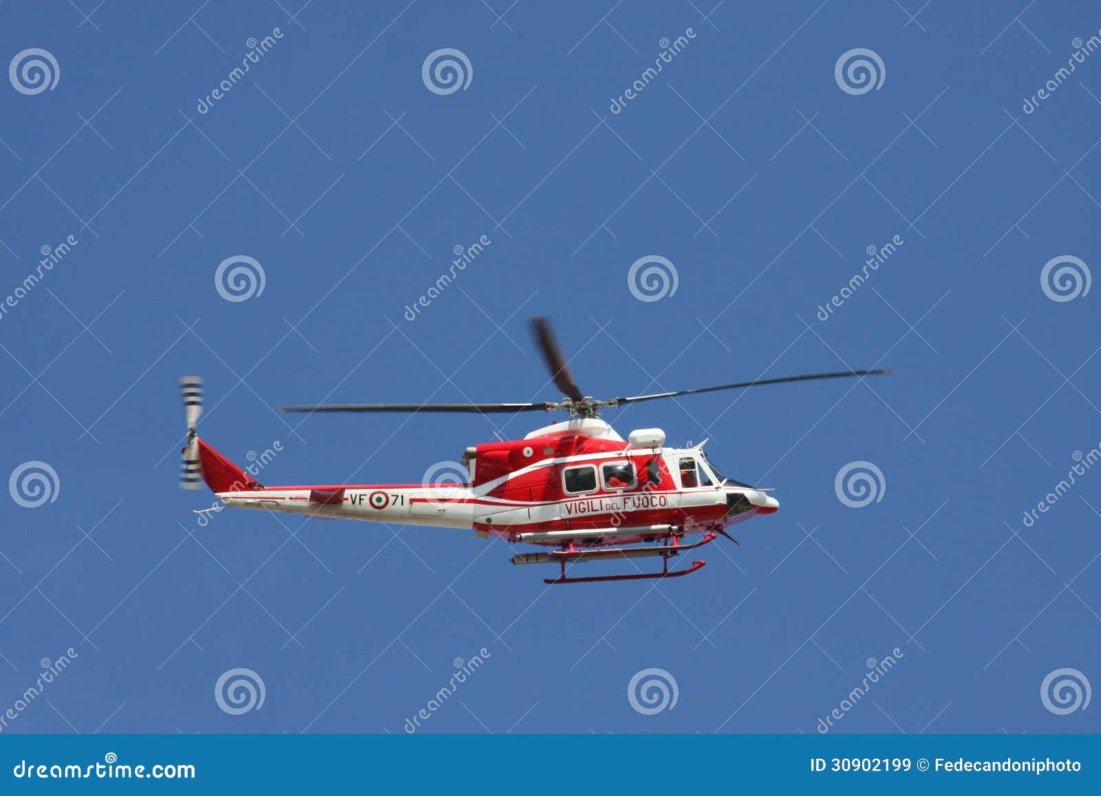 Patrol Helicopter of Firefighters in Blue Sky Over a Fire Editorial ...