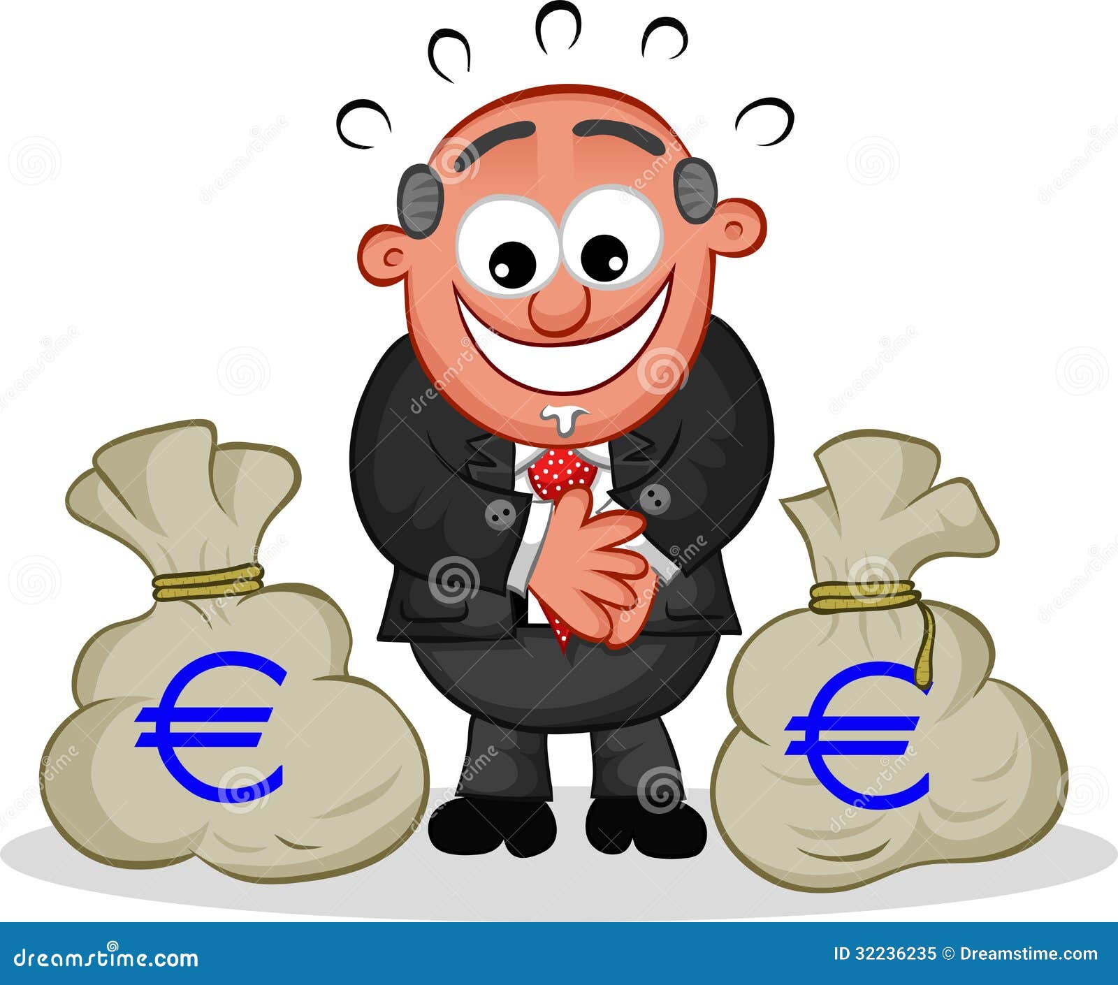 Patron Cartoon Avec Des Sacs D'argent Illustration de Vecteur ...