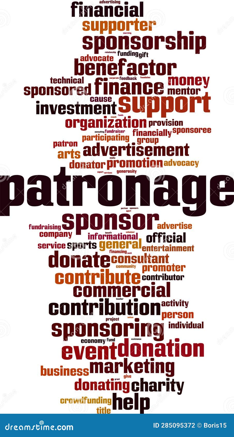 Patronage word cloud stock illustration. Illustration of advocate ...