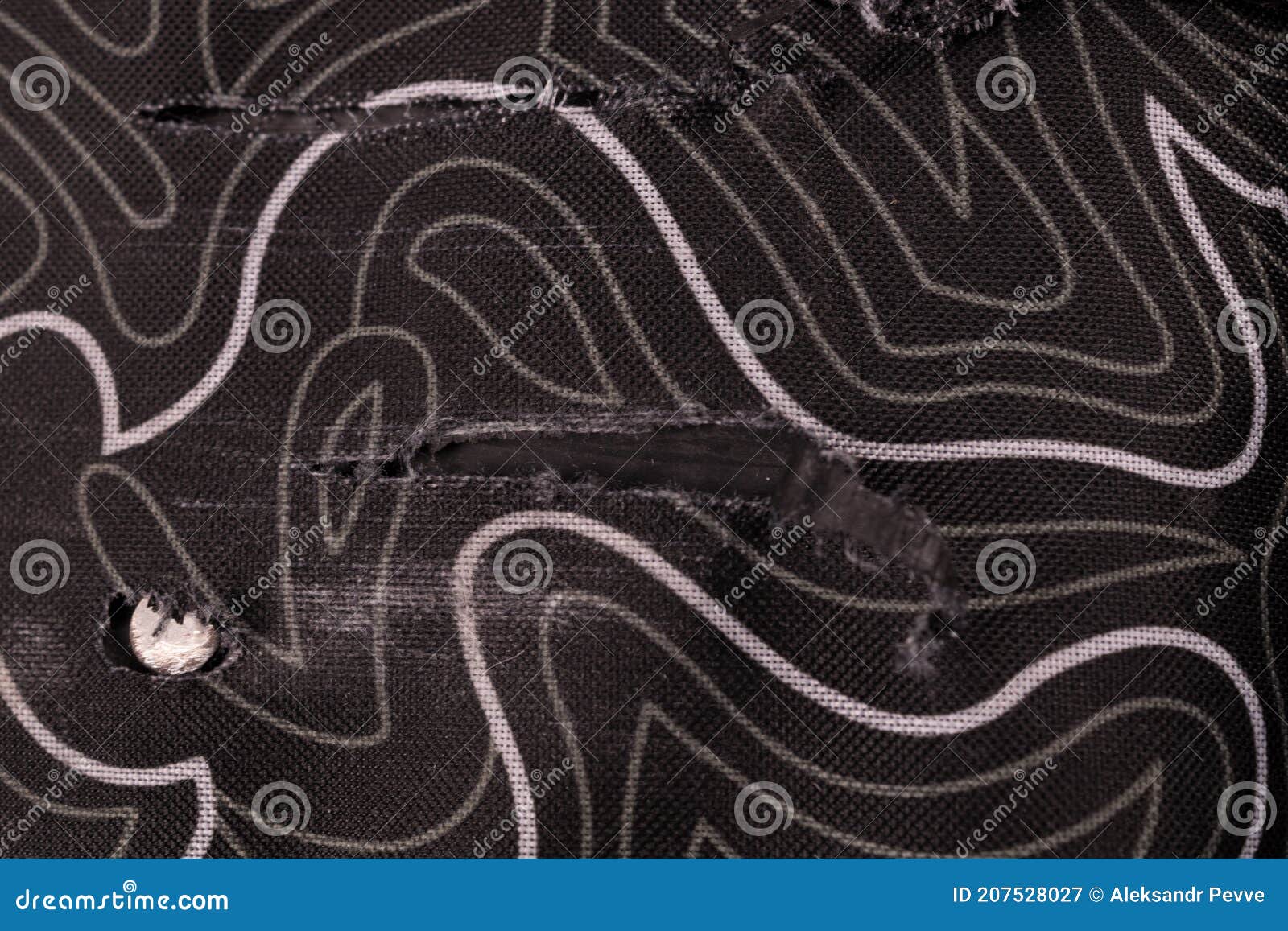 Patrones Blancos Sobre Tela Rota Negra Imagen de archivo - Imagen de ...