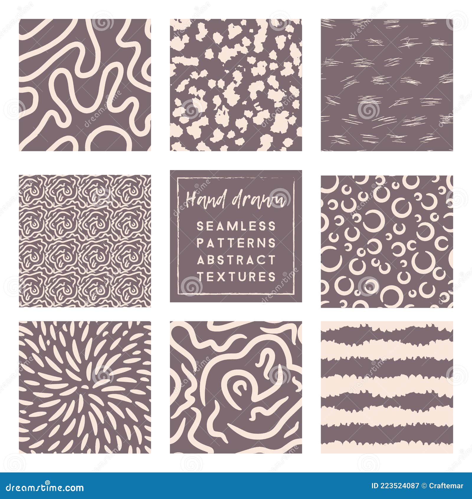 Patrones De Tonos De Rosa Establecidos Con Elementos De Doodle ...