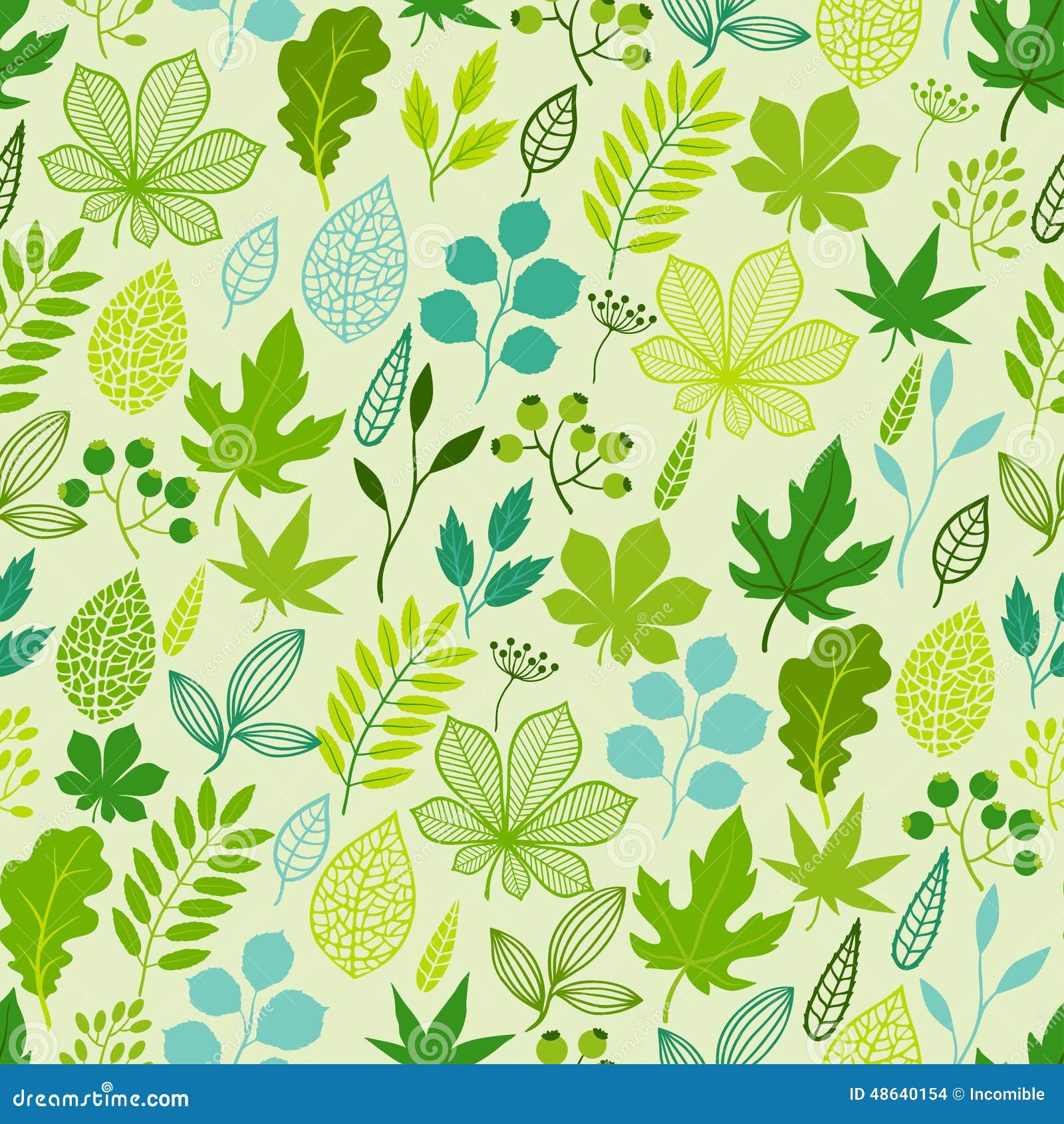 Patroon Met Gestileerde Groene Bladeren Vector Illustratie ...