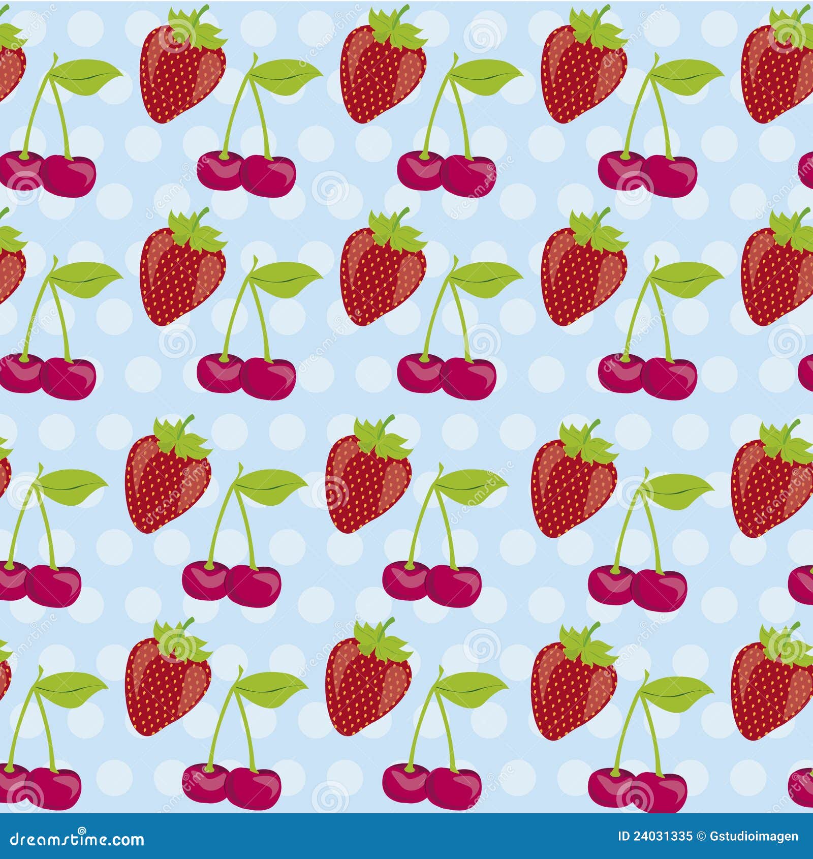 Patroon Van Kersen En Aardbeien Vector Illustratie - Illustration of ...