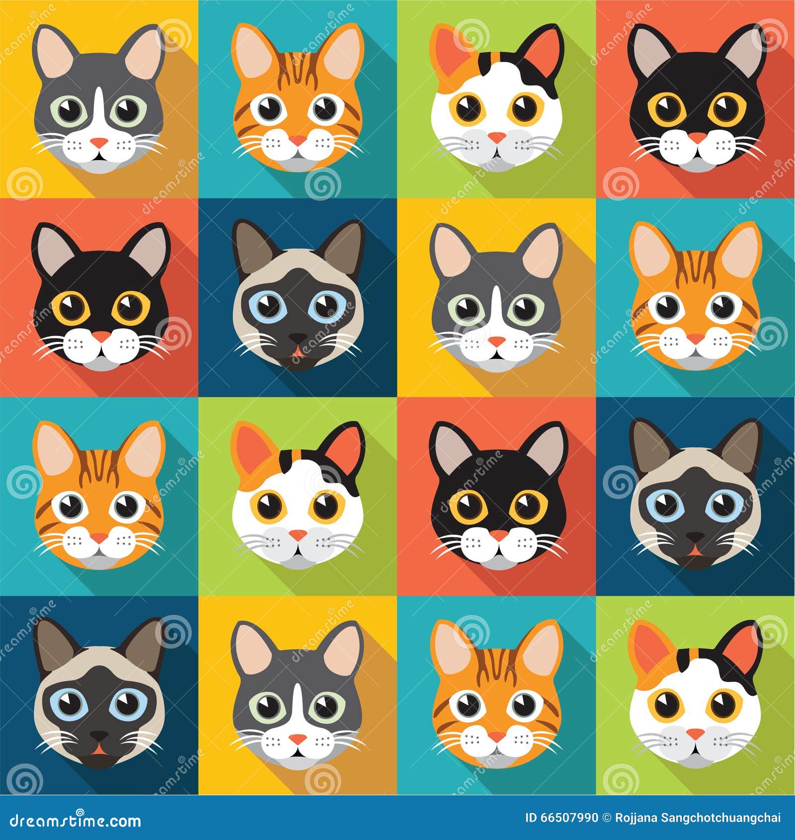 Patroon van leuke katten vector illustratie. Illustration of zwart ...