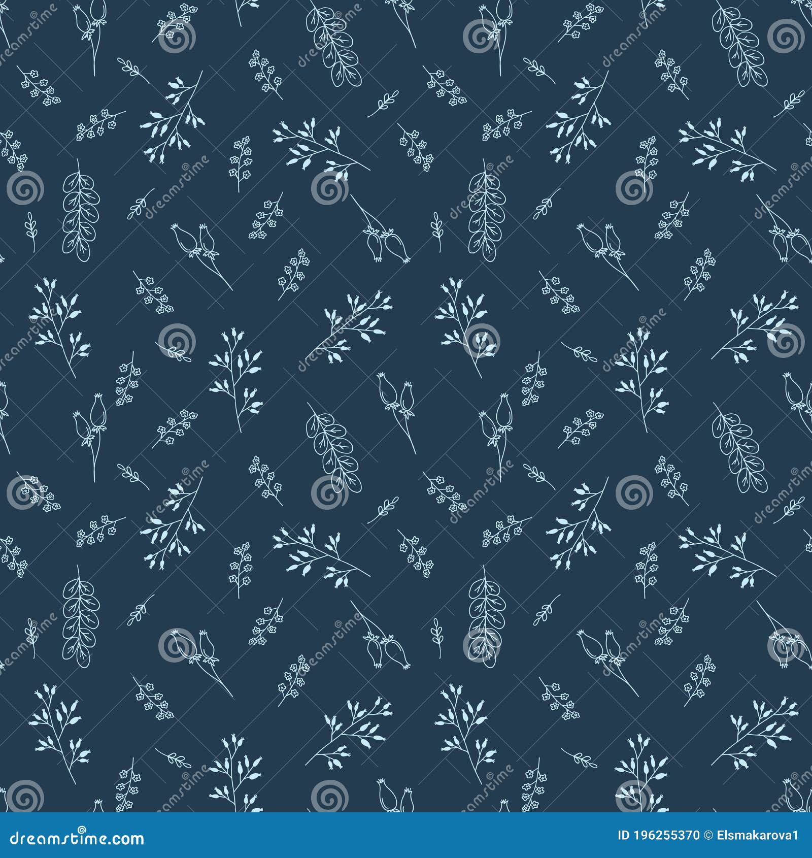 Patrón Floral Sin Fisuras De Doodlestyle Con Flores Y Hojas Vector