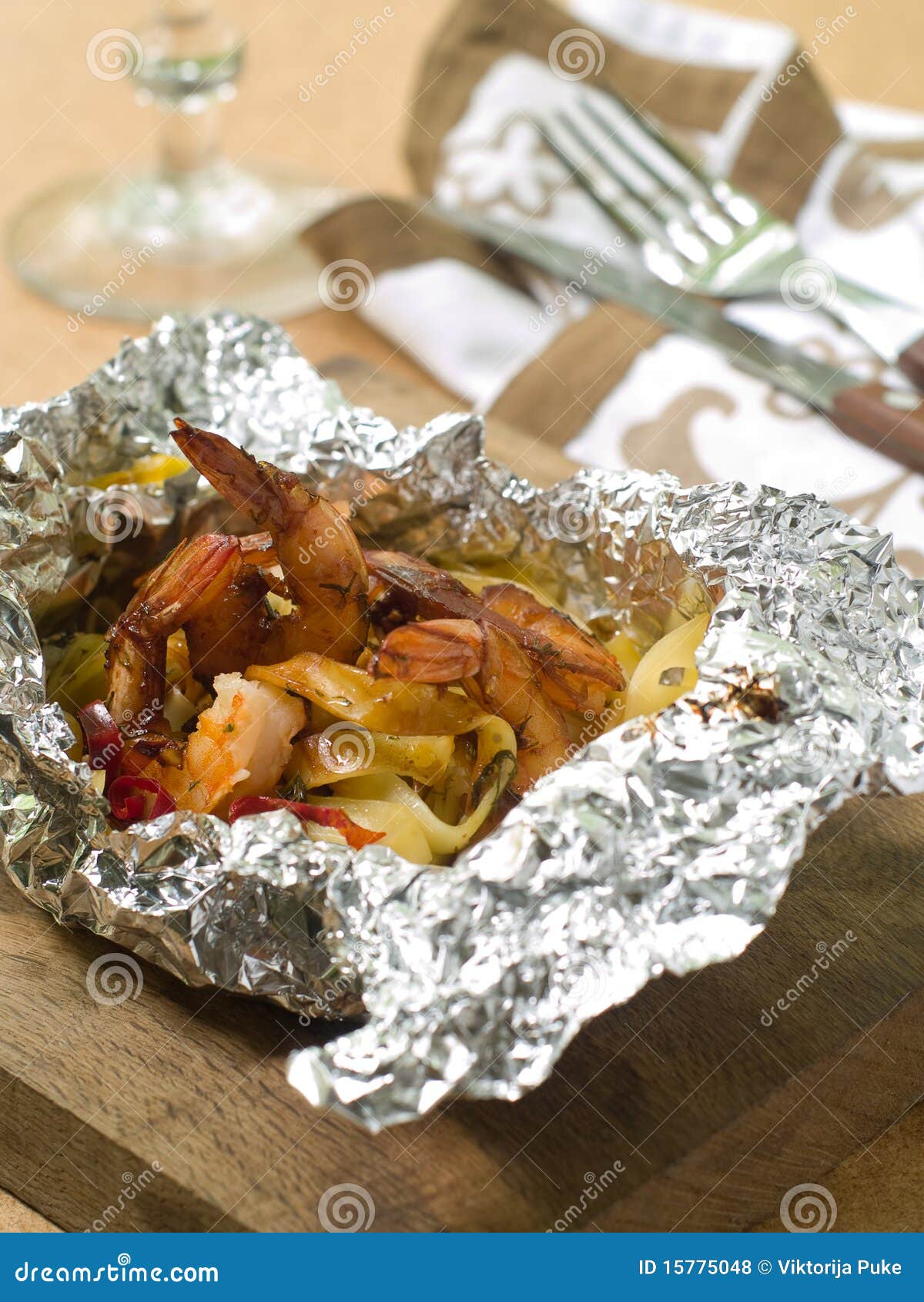 Patsa with shrimps stock photo. Image of healthy, fork - 15775048