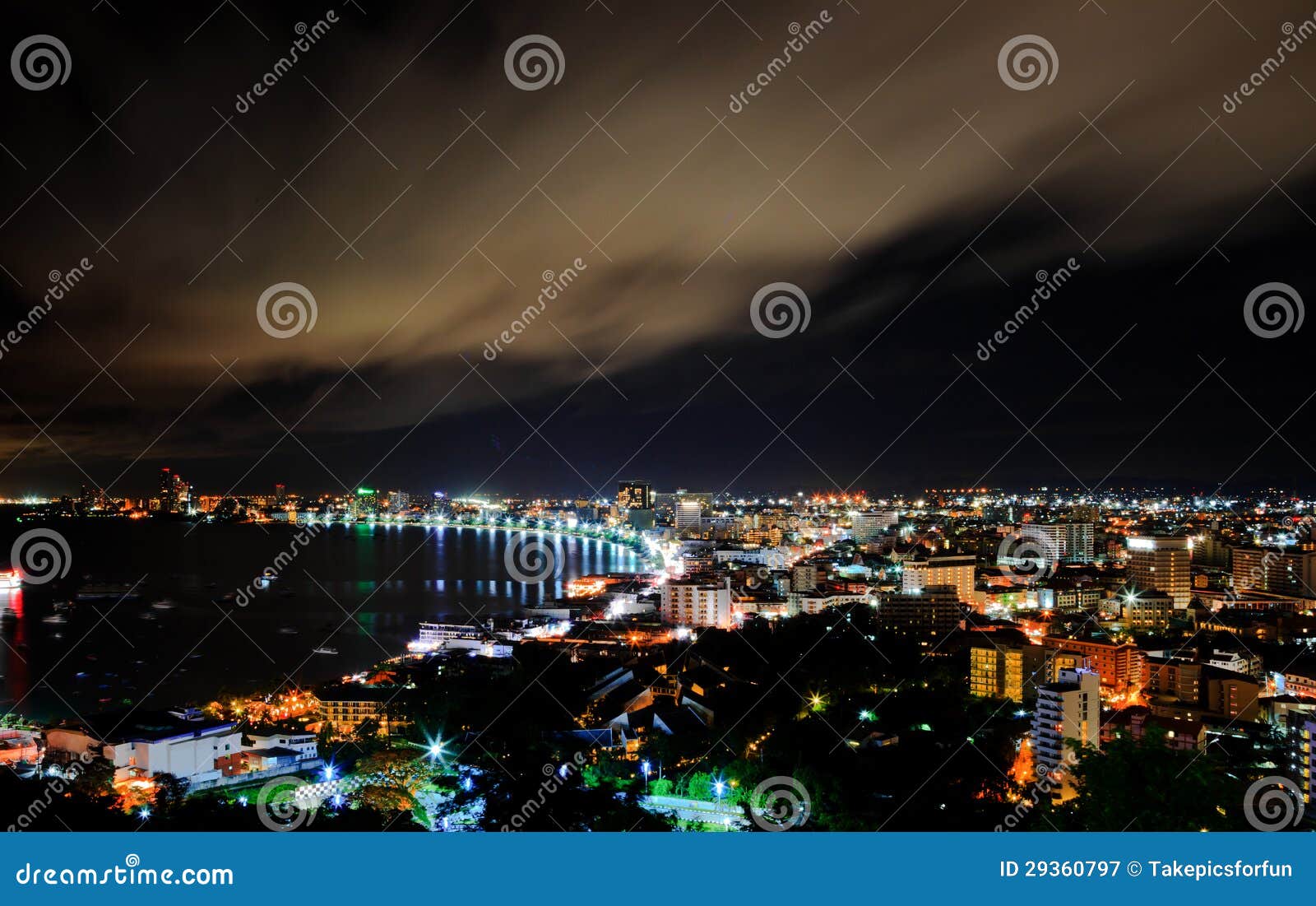 Pattaya city at night stock image. Image of night, cityscape - 29360797