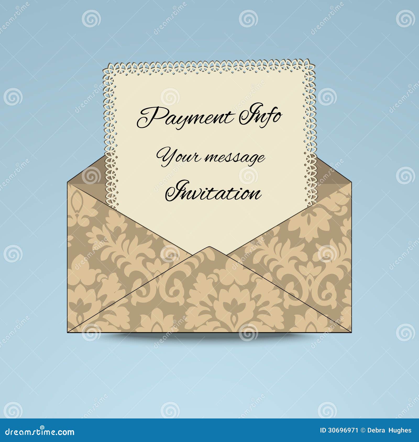 Patterened Envelope with Paper Stock Vector - Illustration of brown ...