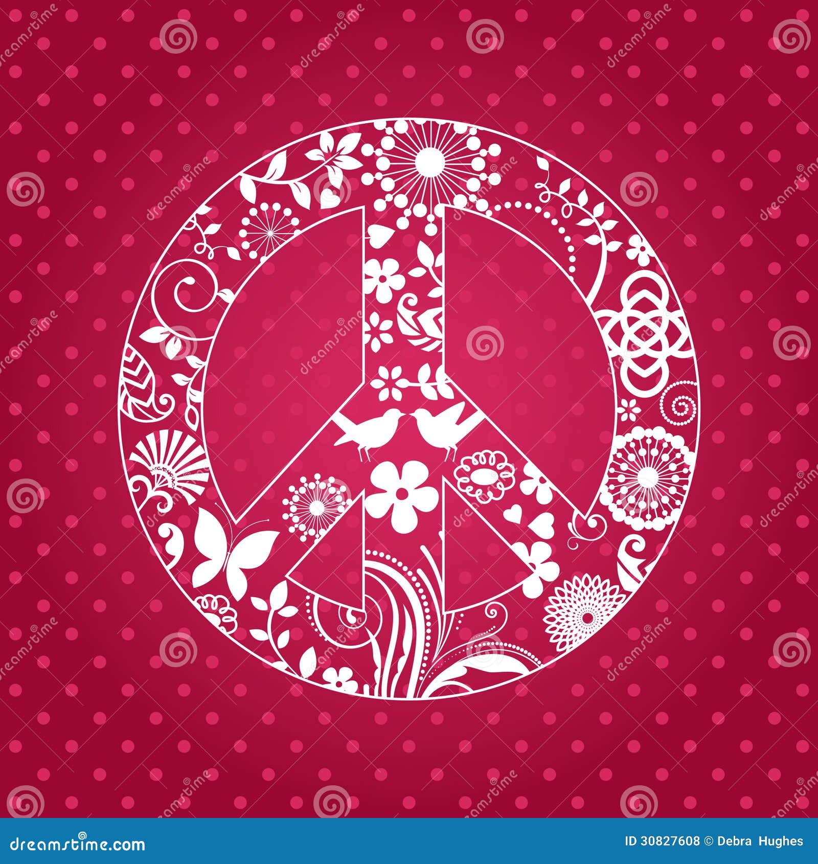 Patterened peace sign stock vector. Illustration of beatnik - 30827608