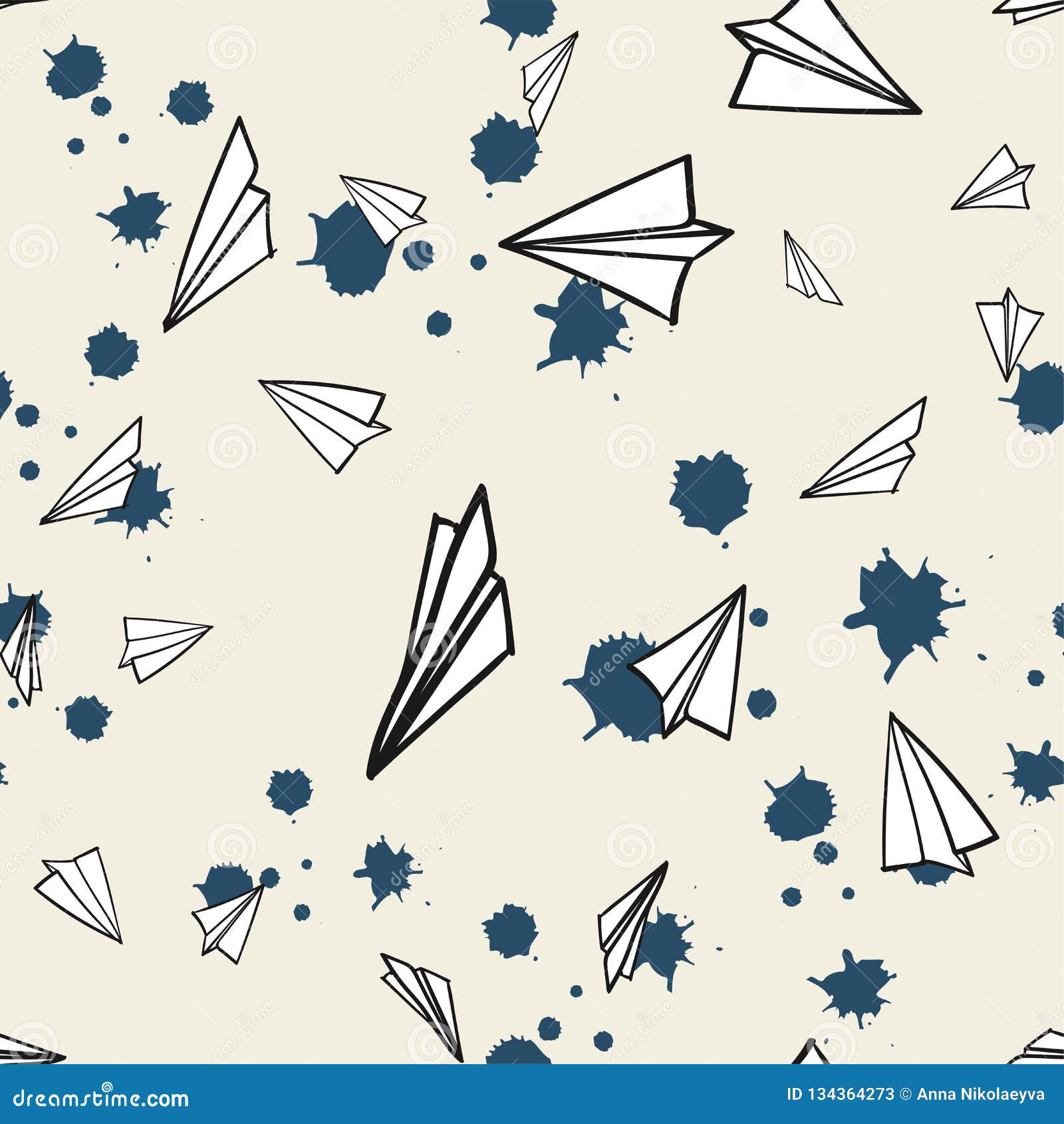 Abstract Pattern Seamless. Paper Airplane Stock Vector - Illustration ...