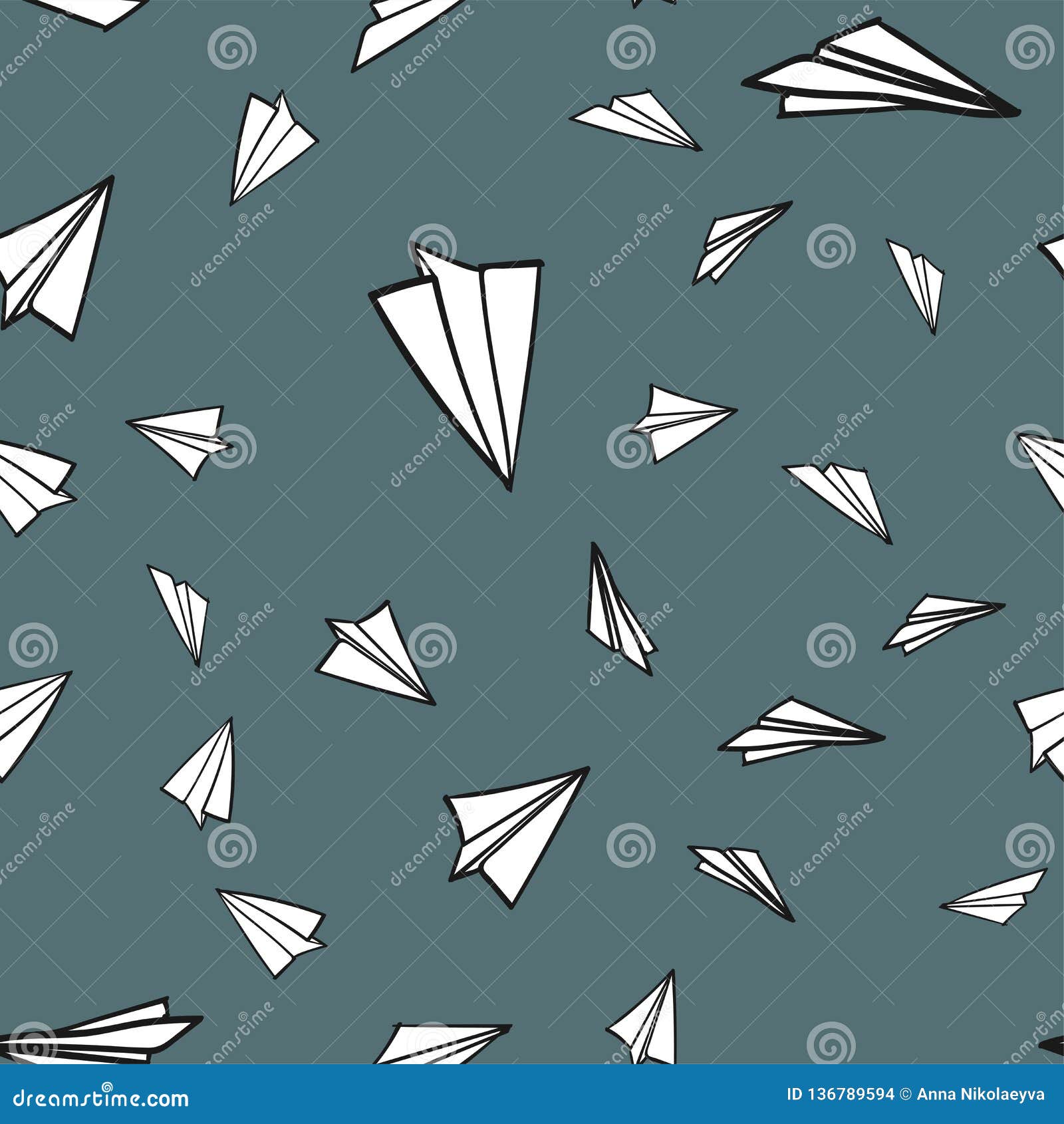Abstract Pattern Seamless. Paper Airplane Stock Vector - Illustration ...
