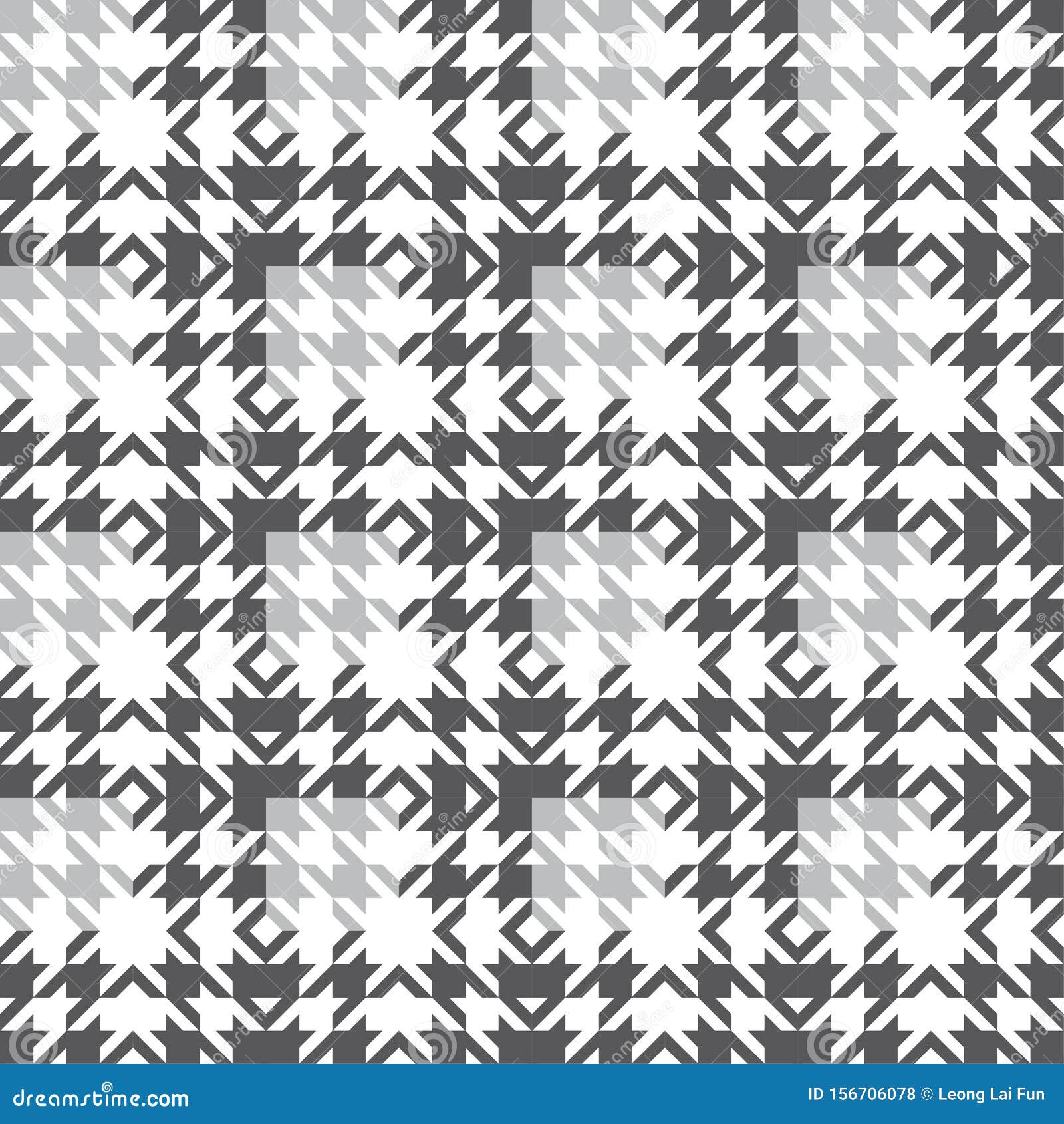 Houndstooth Seamless Vector Black and White Pattern or Tile Background ...