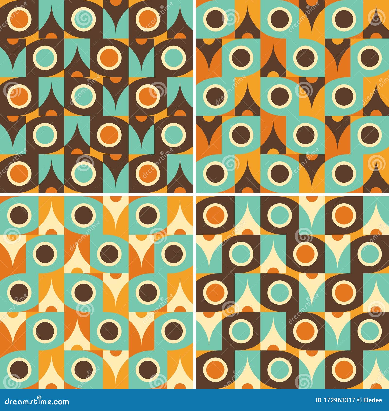 A Set of Seamless Patterns of Segments and Squares in the Retro Style ...