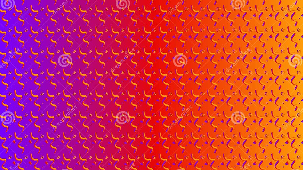 Pattern with Curly Objects and Gradient. Stock Vector - Illustration of ...