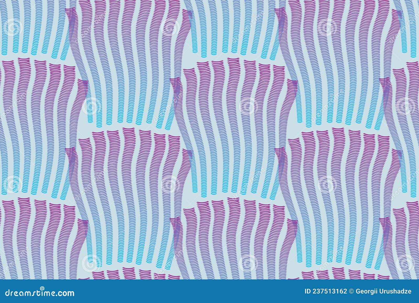 Seamless Pattern, Waves in the Form of Seashells. Textured Wavy Lines ...