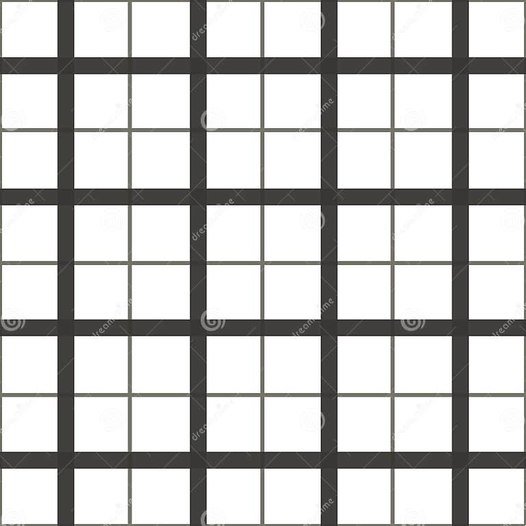 Window Pane Plaid Seamless Pattern, Black and White Stock Illustration ...