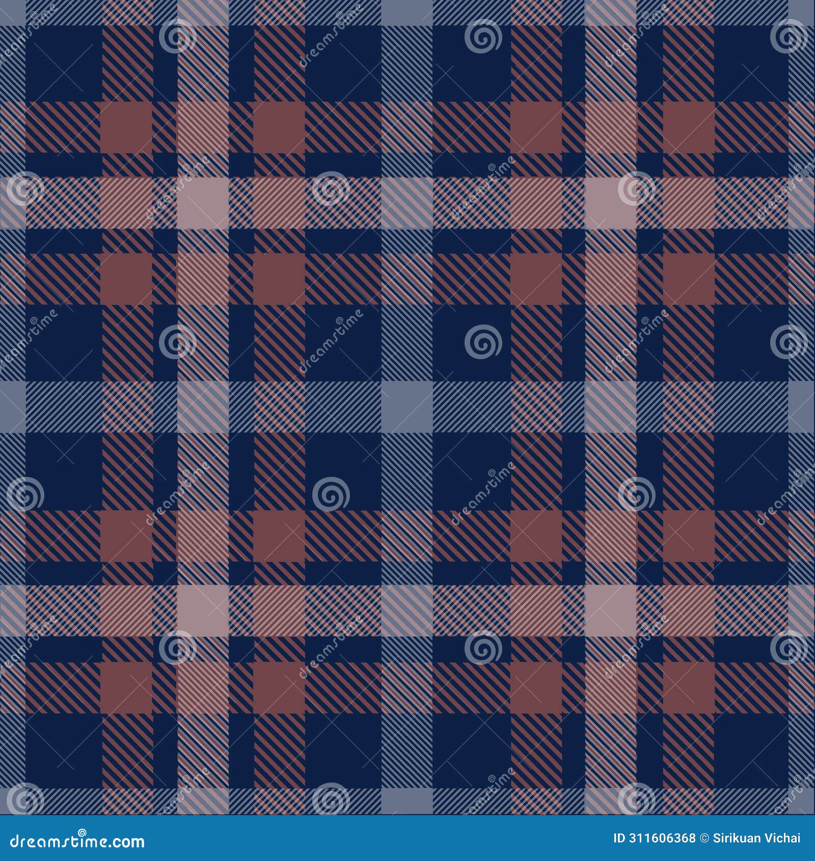 Tartan Seamless Pattern, Brown , Navy Blue Stock Illustration ...