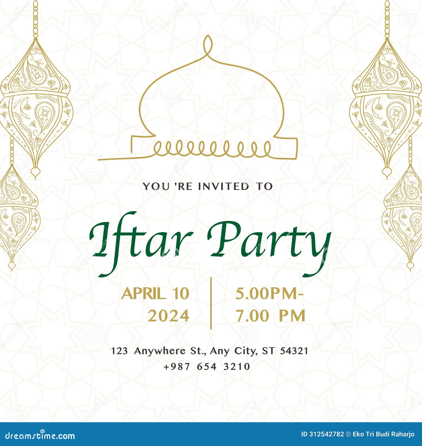 General Invitation To Iftar Party. Stock Vector - Illustration of kareem, baeytnskah8: 312542782