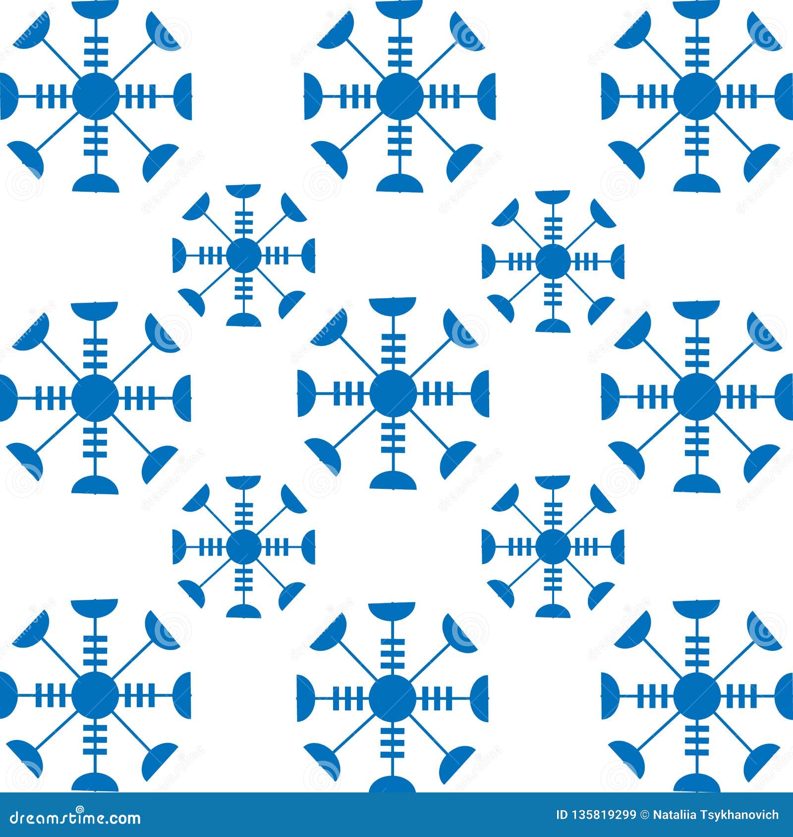 Pattern Abstract Background Blue Balls Symmetrical Ornament Stock ...