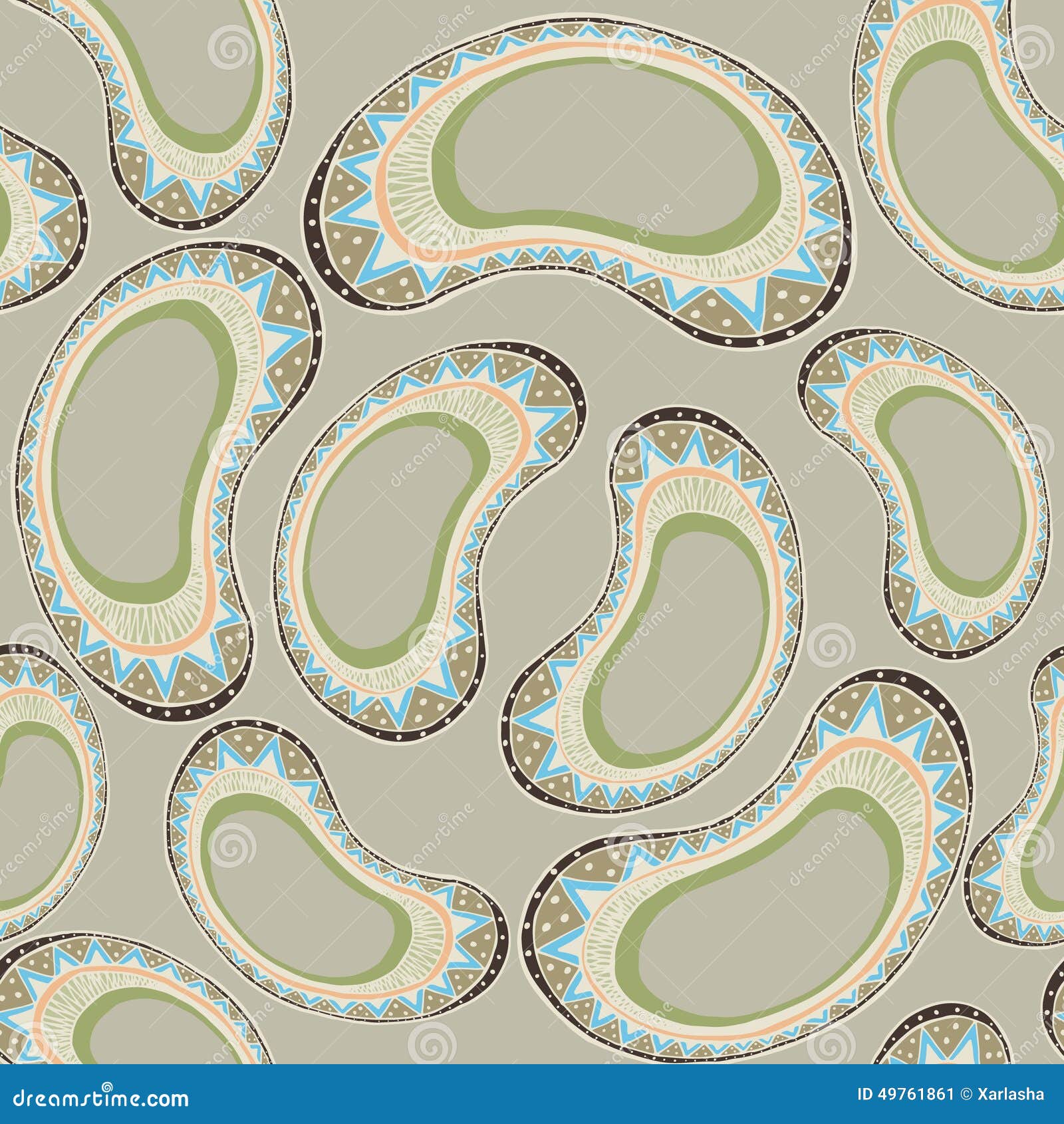 Pattern with Abstract Beans Stock Vector - Illustration of shape ...