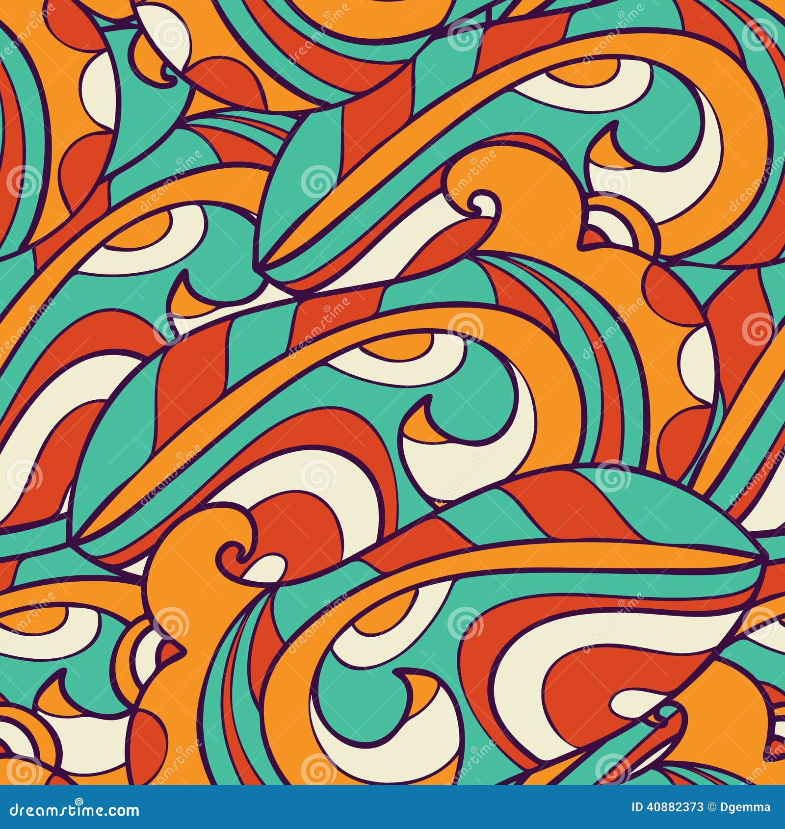 Pattern with Abstract Colorful Doodles Stock Vector - Illustration of ...