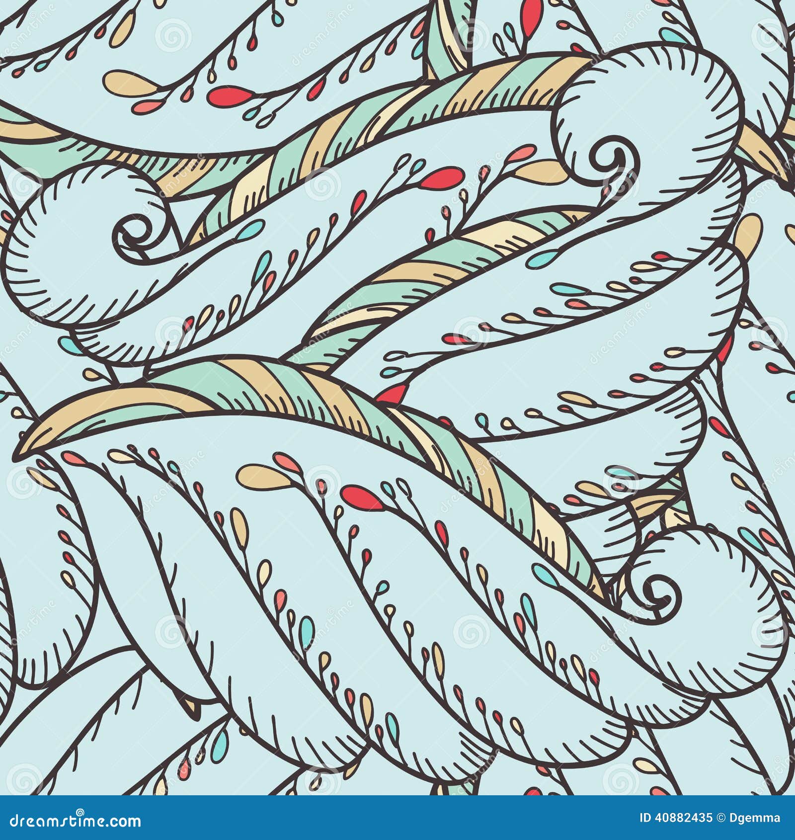 Pattern with Abstract Colorful Doodles Stock Vector - Illustration of ...