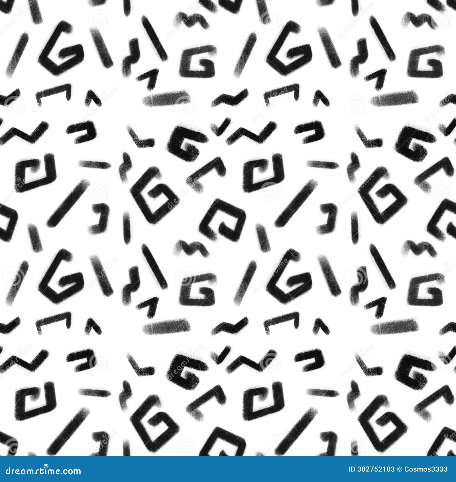 Pattern Abstract Doodles Black and White Stock Illustration ...