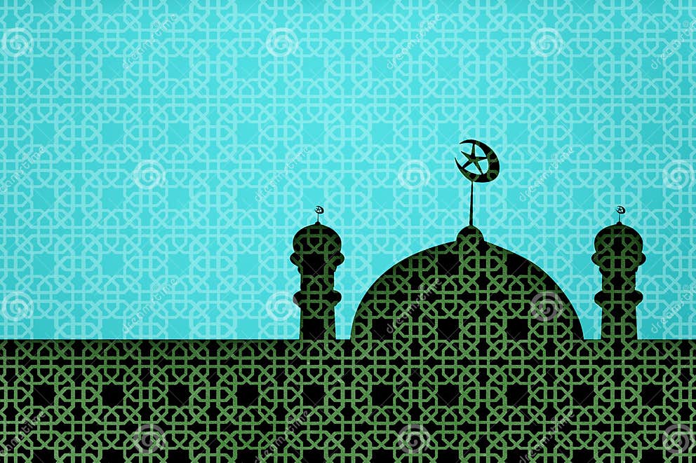 Pattern of Abstract Geometric with Mosque Shape on Colored Background ...