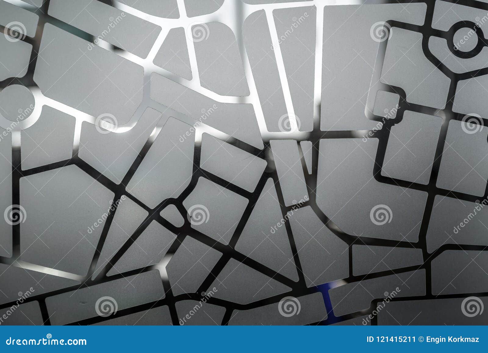 Pattern of Abstract Lines Like a City Map on Glass Stock Image - Image ...
