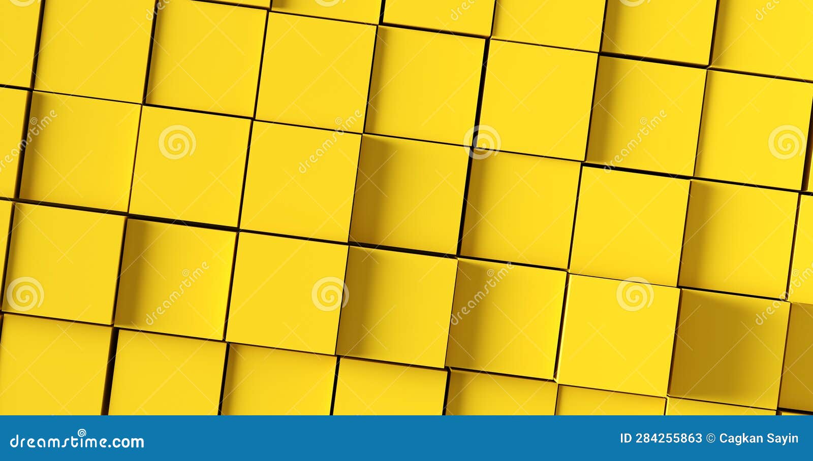 Pattern of Abstract Yellow Cubes or Blocks Texture. Background ...