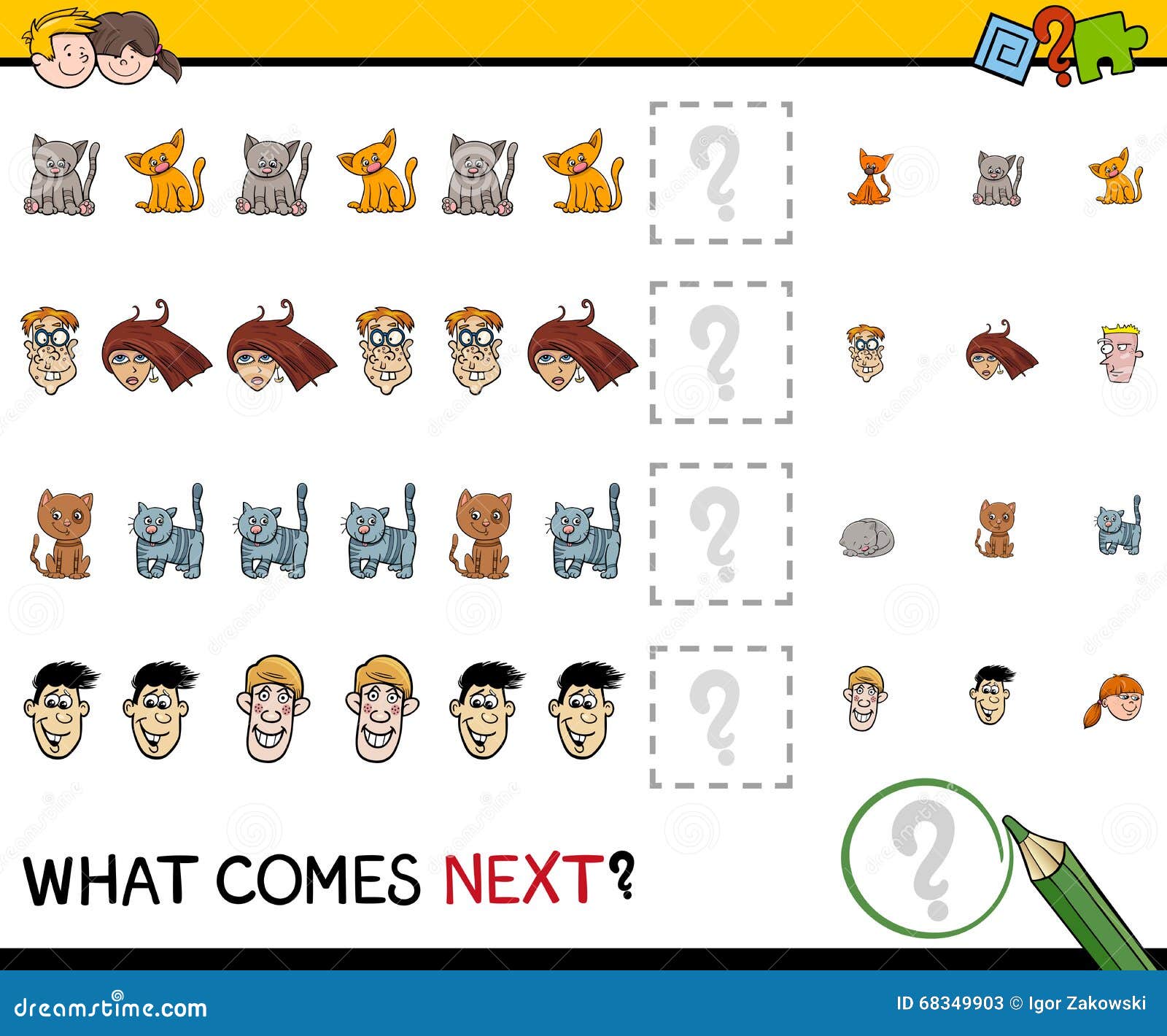 Pattern Activity For Kids And Family. Cartoon Vector | CartoonDealer ...