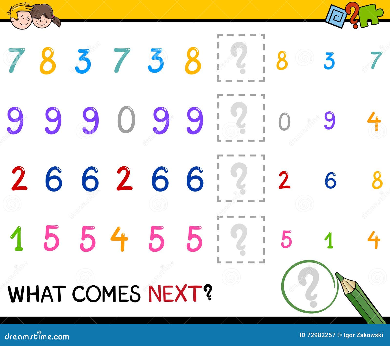 Pattern Activity for Children Stock Vector - Illustration of numbers ...